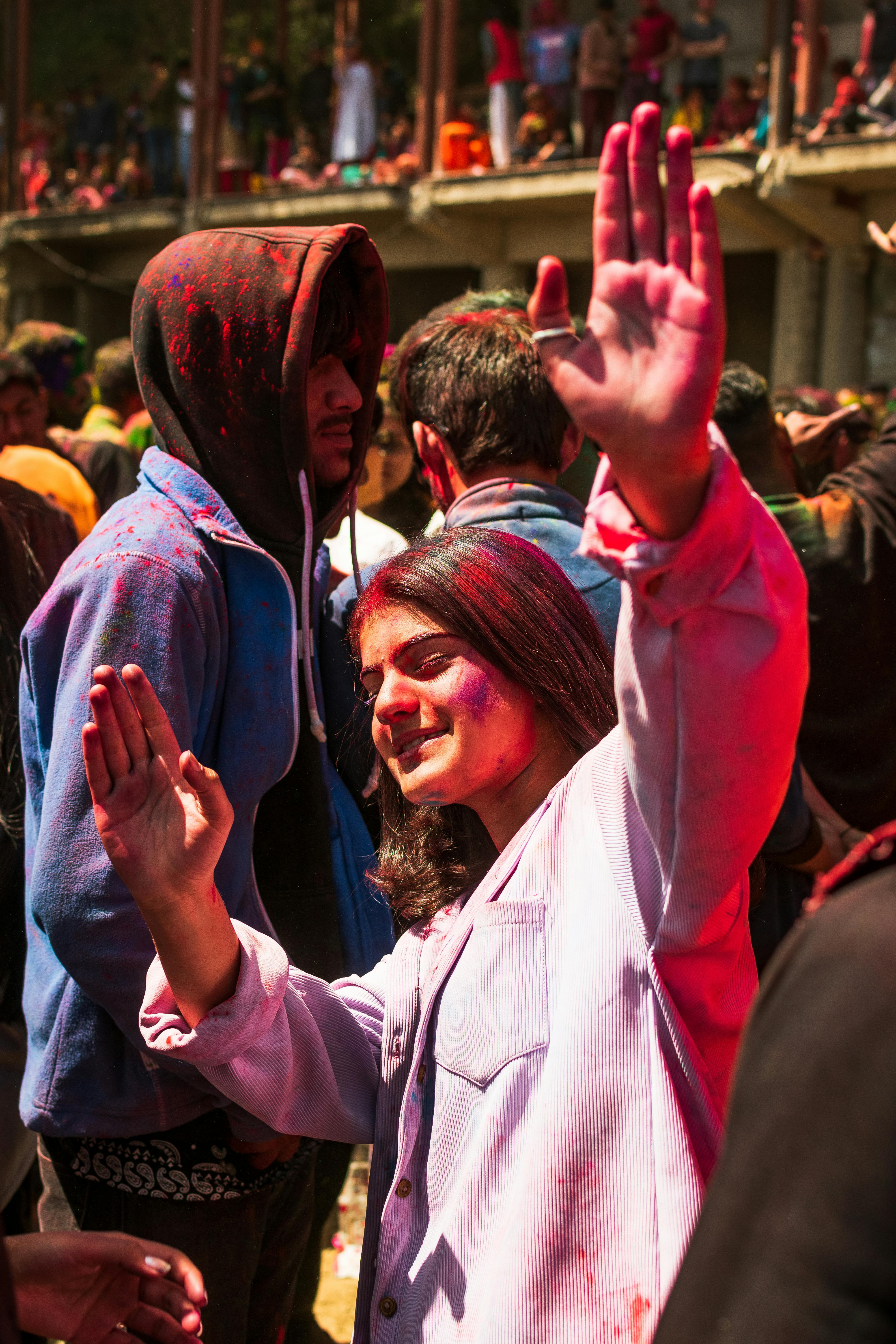 People Covered in Colored Powder · Free Stock Photo