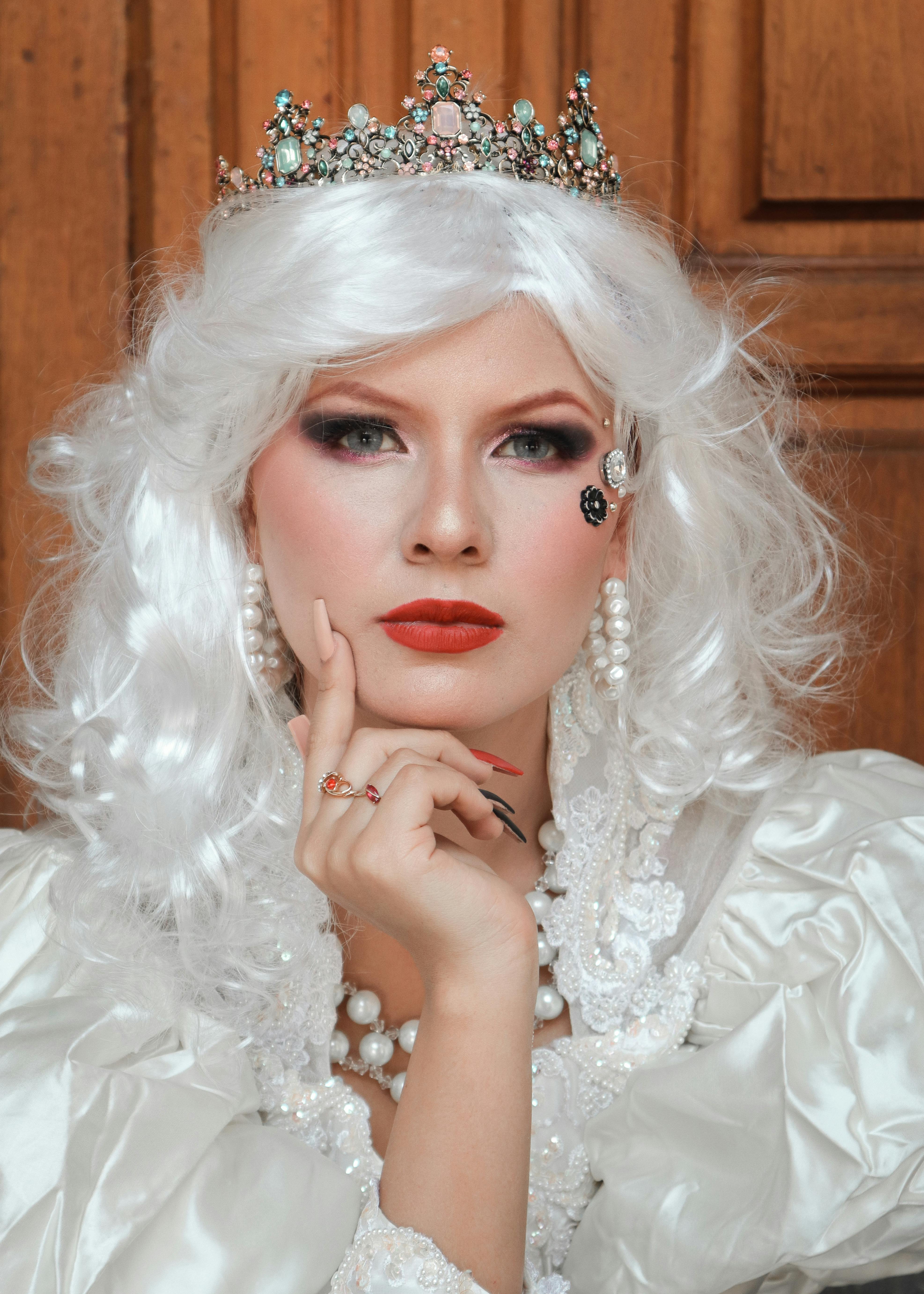 Portrait of Bride Wearing a Wig · Free Stock Photo