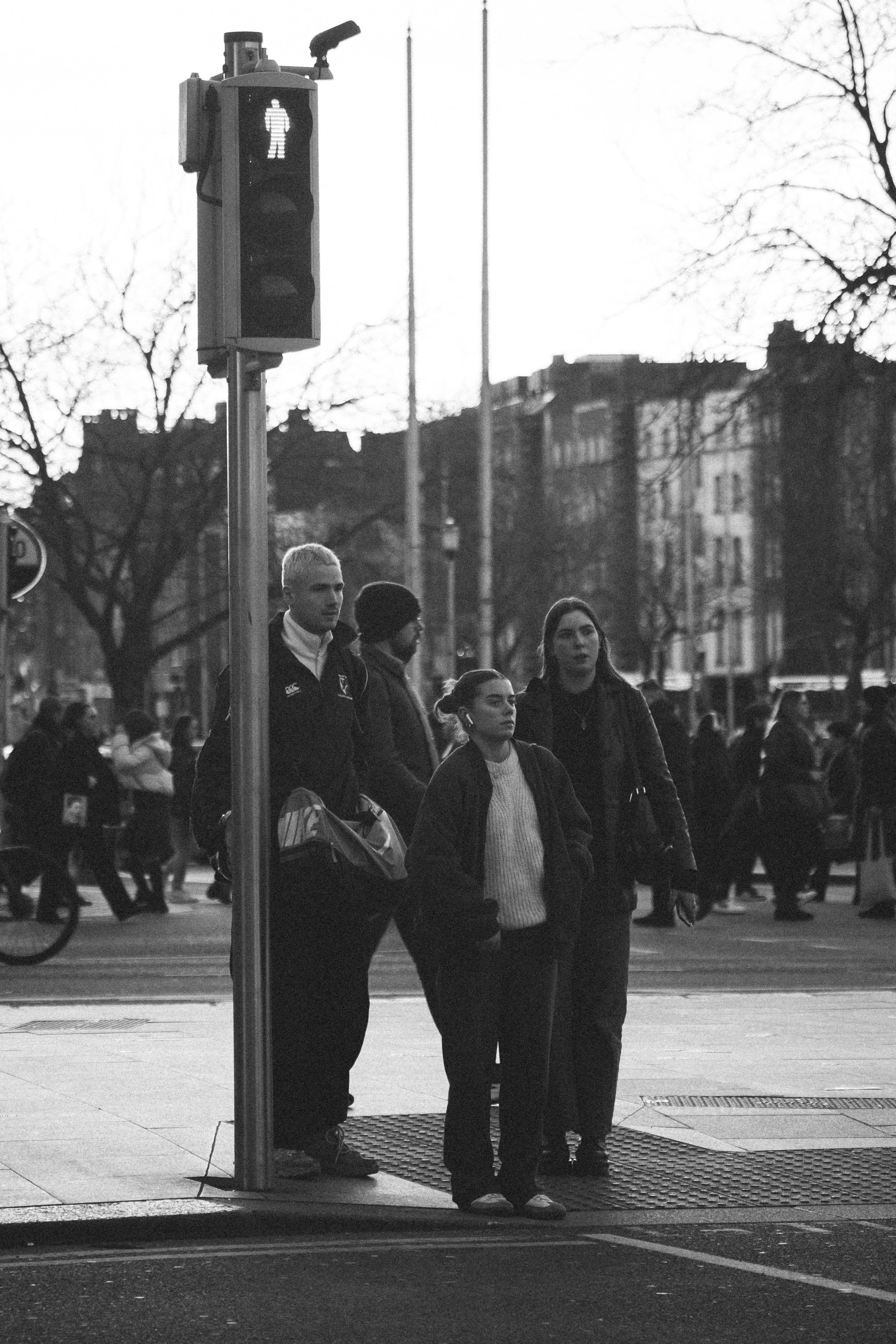 Person Standing Under a Stoplight · Free Stock Photo