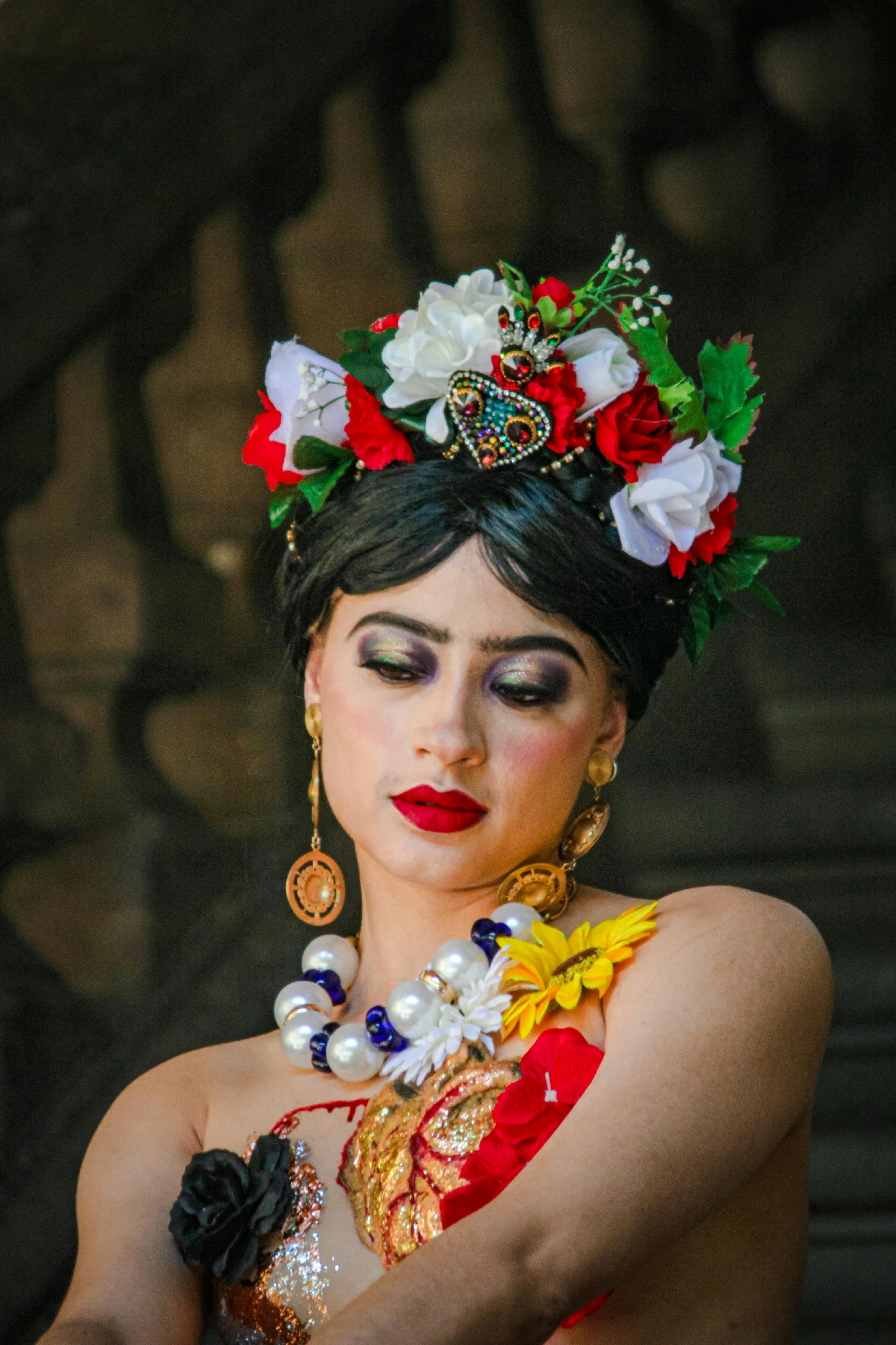 Frida Kahlo Style Model · Free Stock Photo