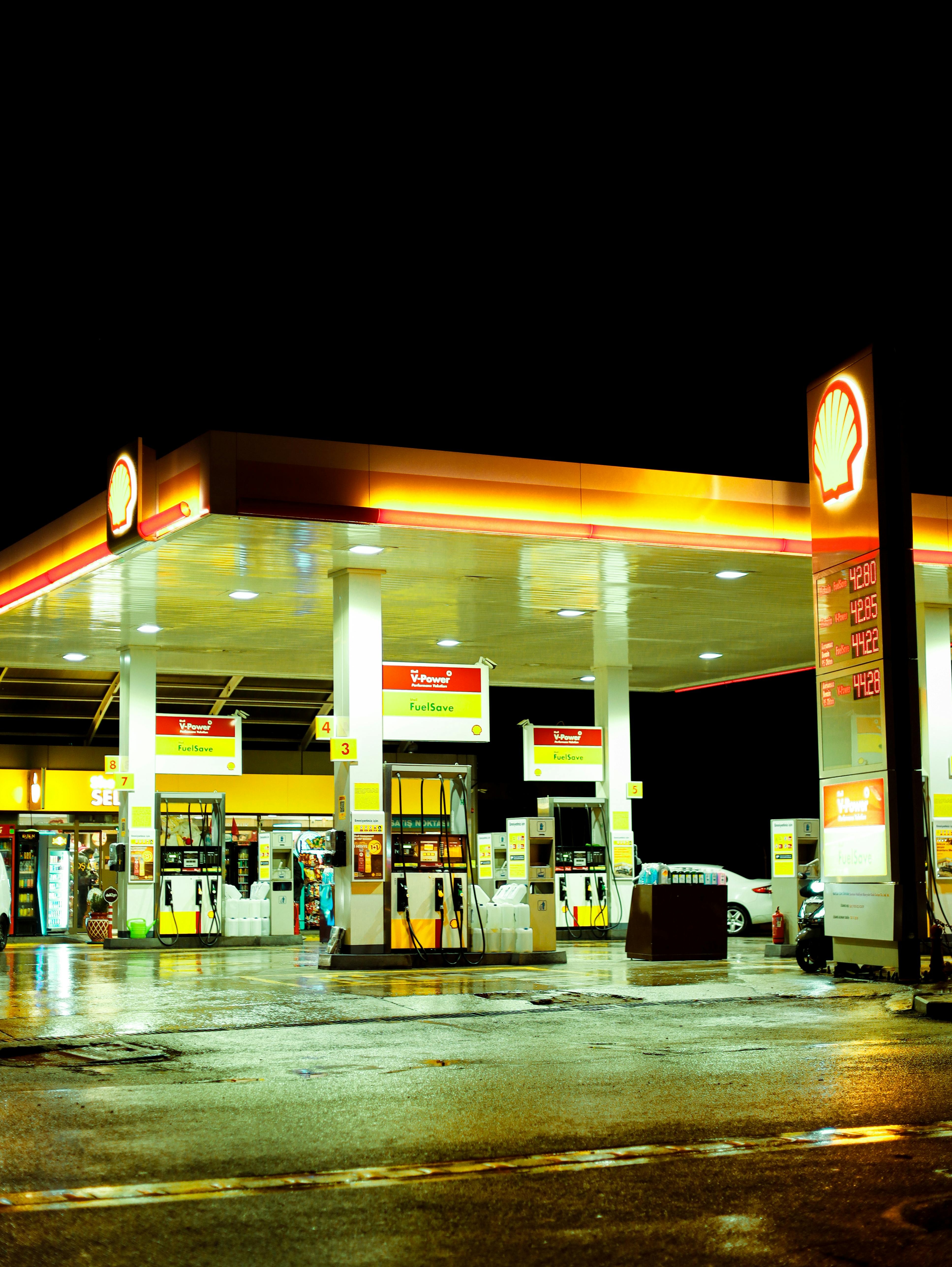 Gasoline Station during Nighttime · Free Stock Photo