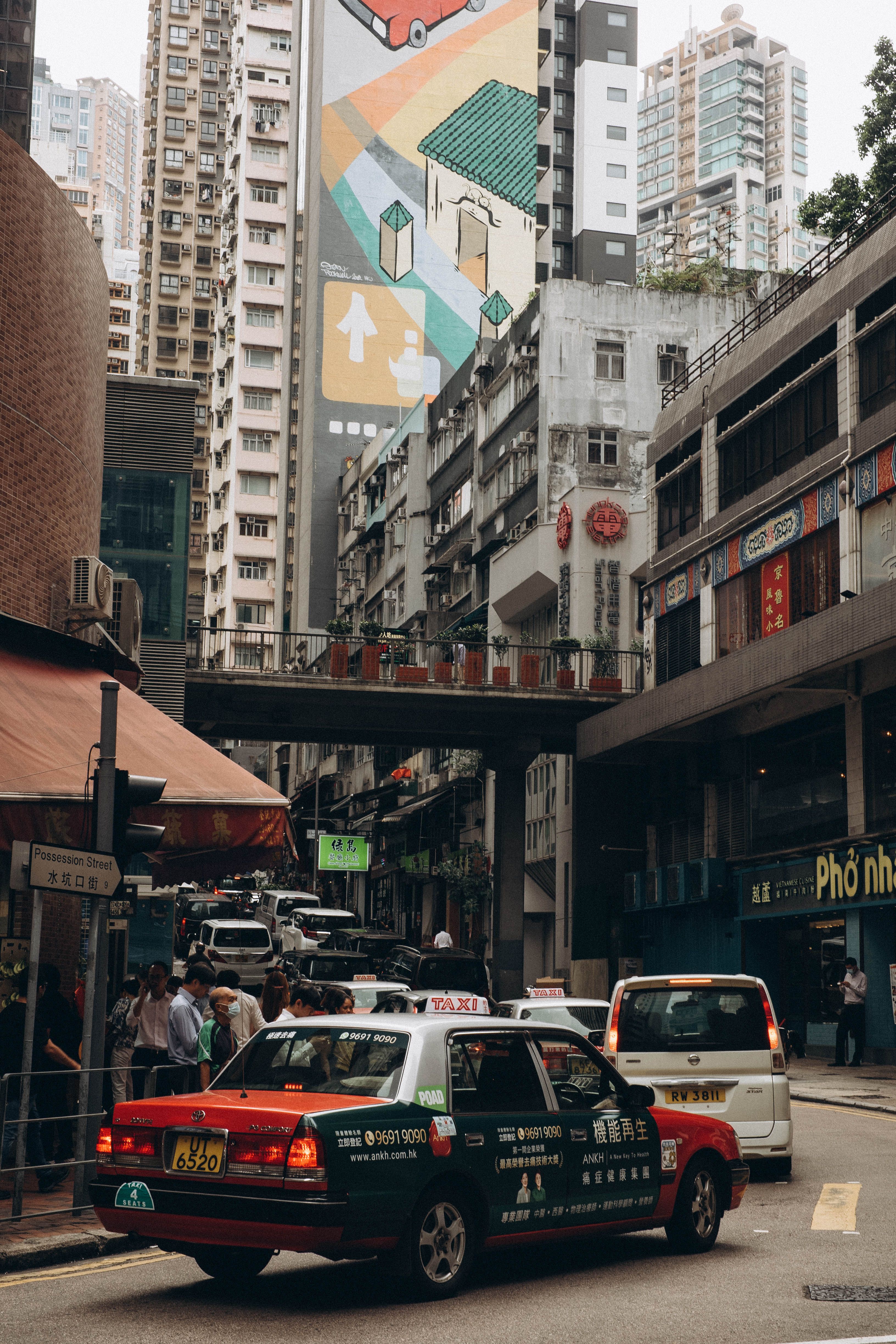 Taxi on Street in Hong Kong · Free Stock Photo