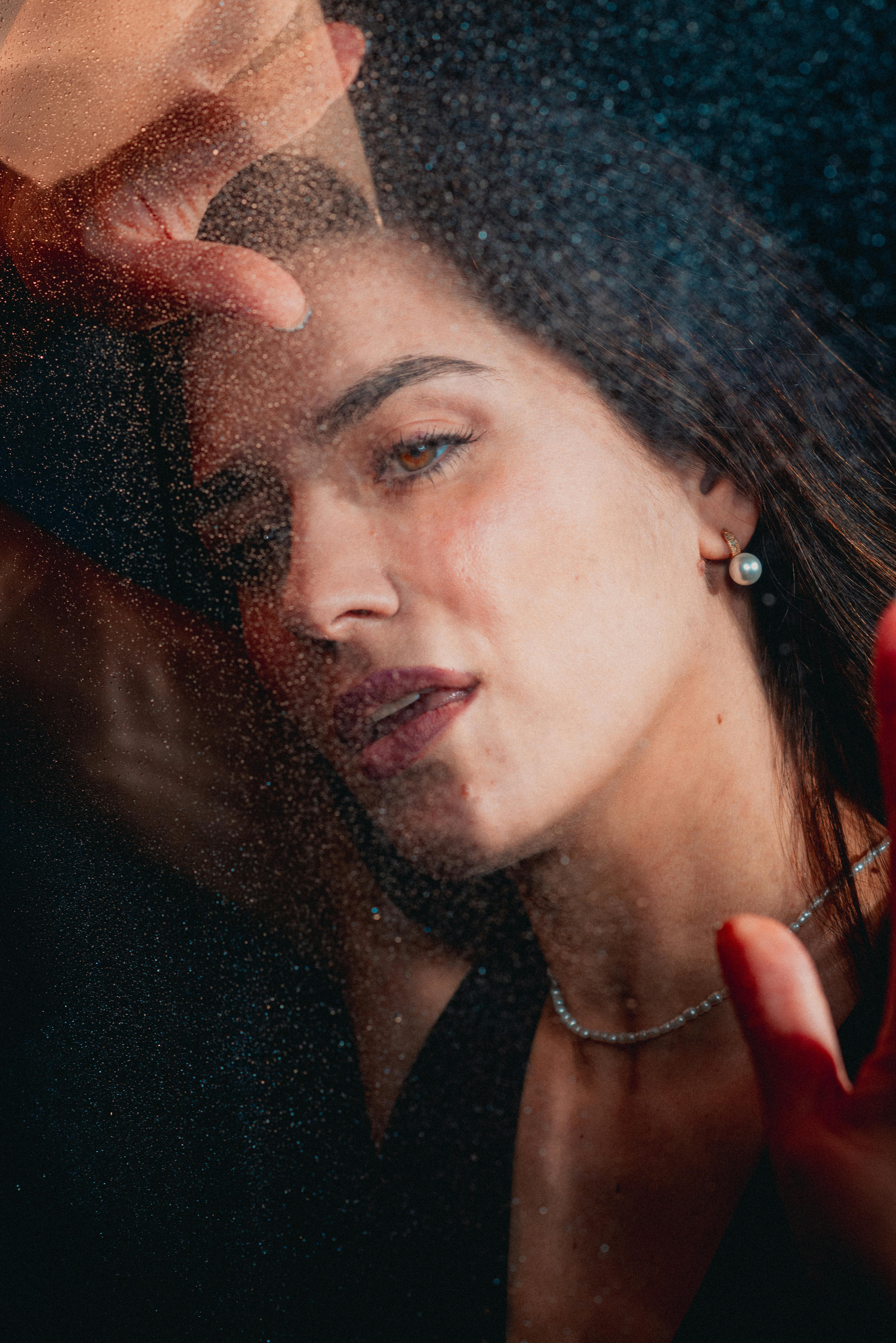 Woman Face behind Window Glass · Free Stock Photo
