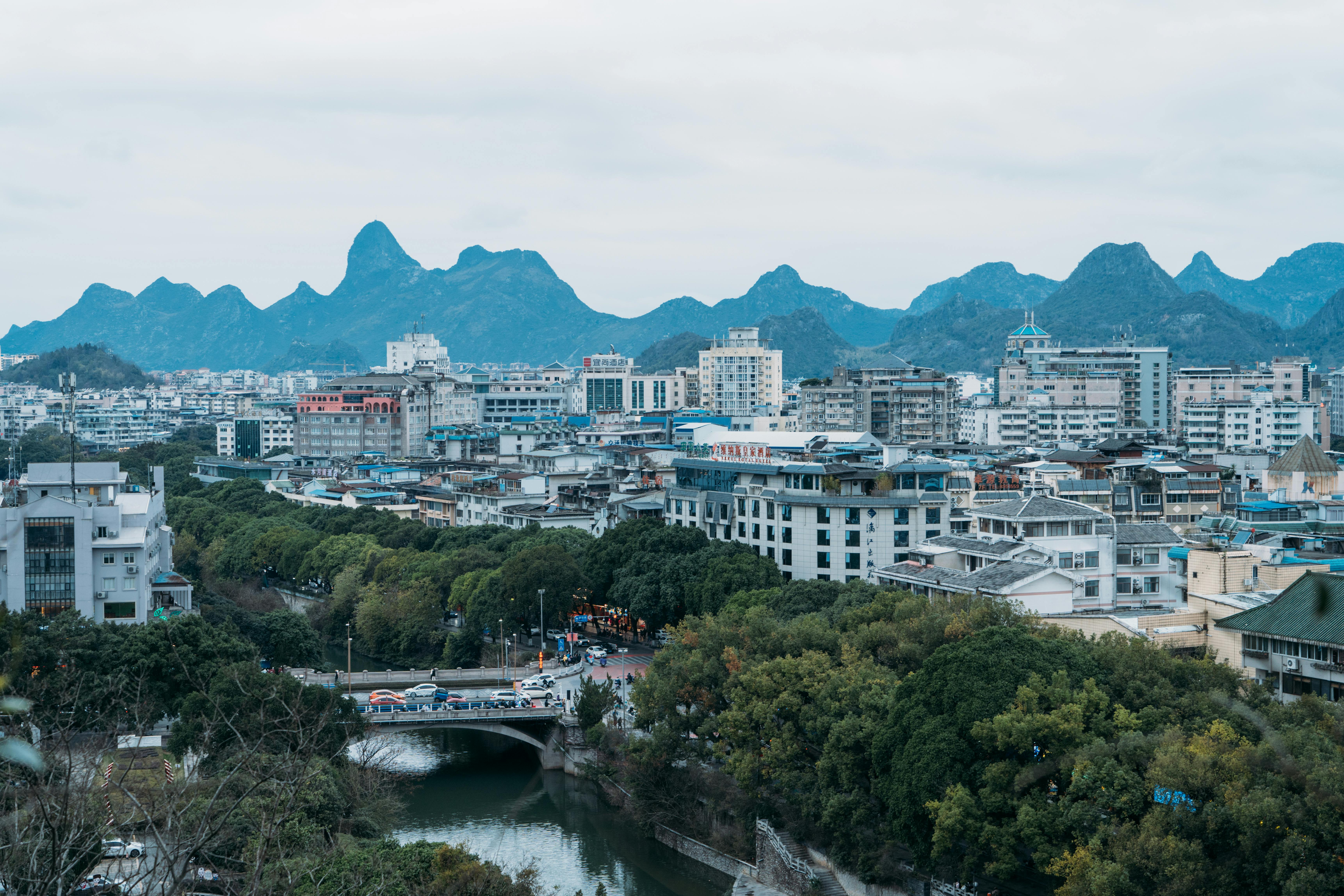 City with River in China · Free Stock Photo