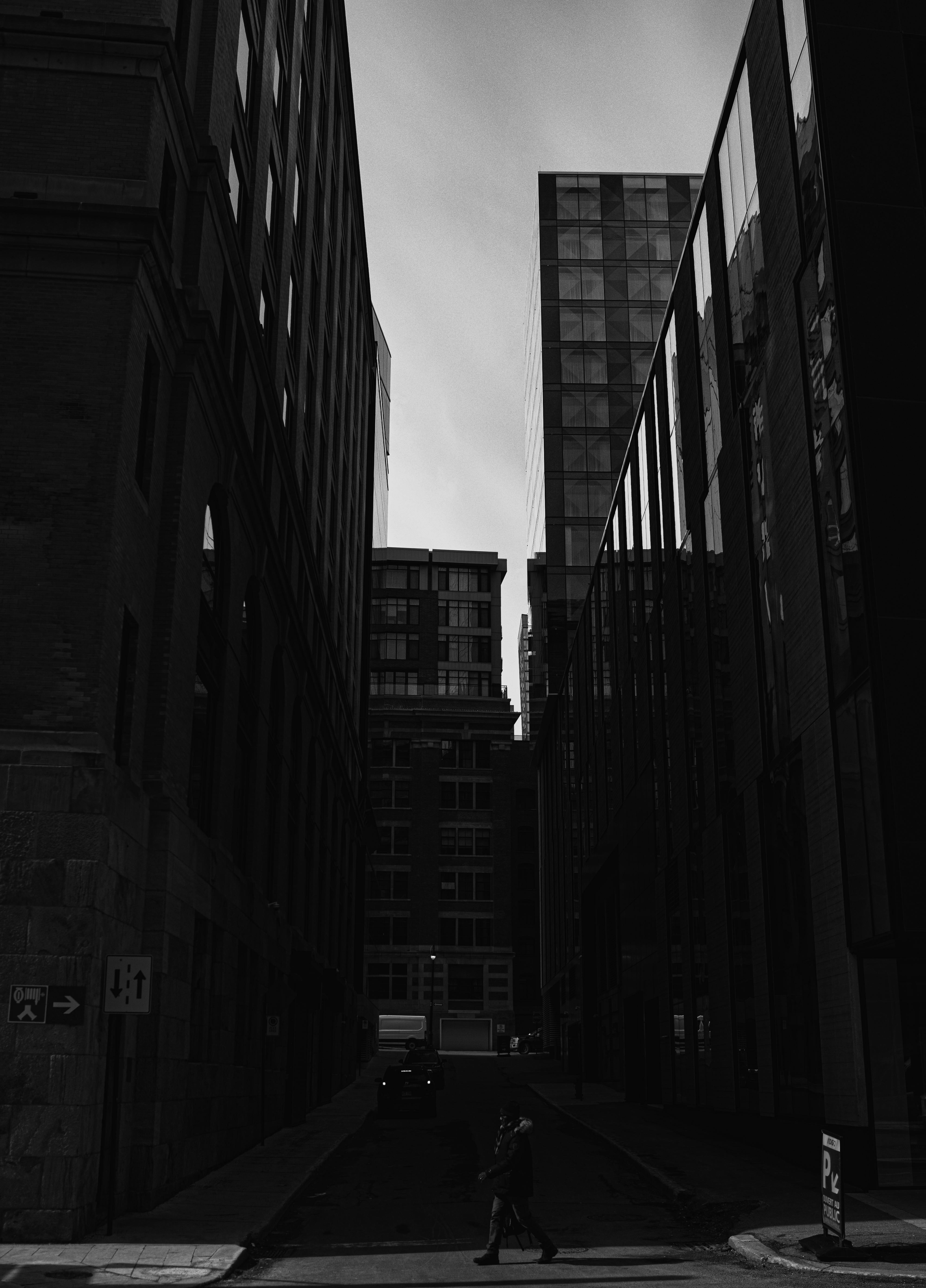 Narrow Street in Shadow in Montreal · Free Stock Photo