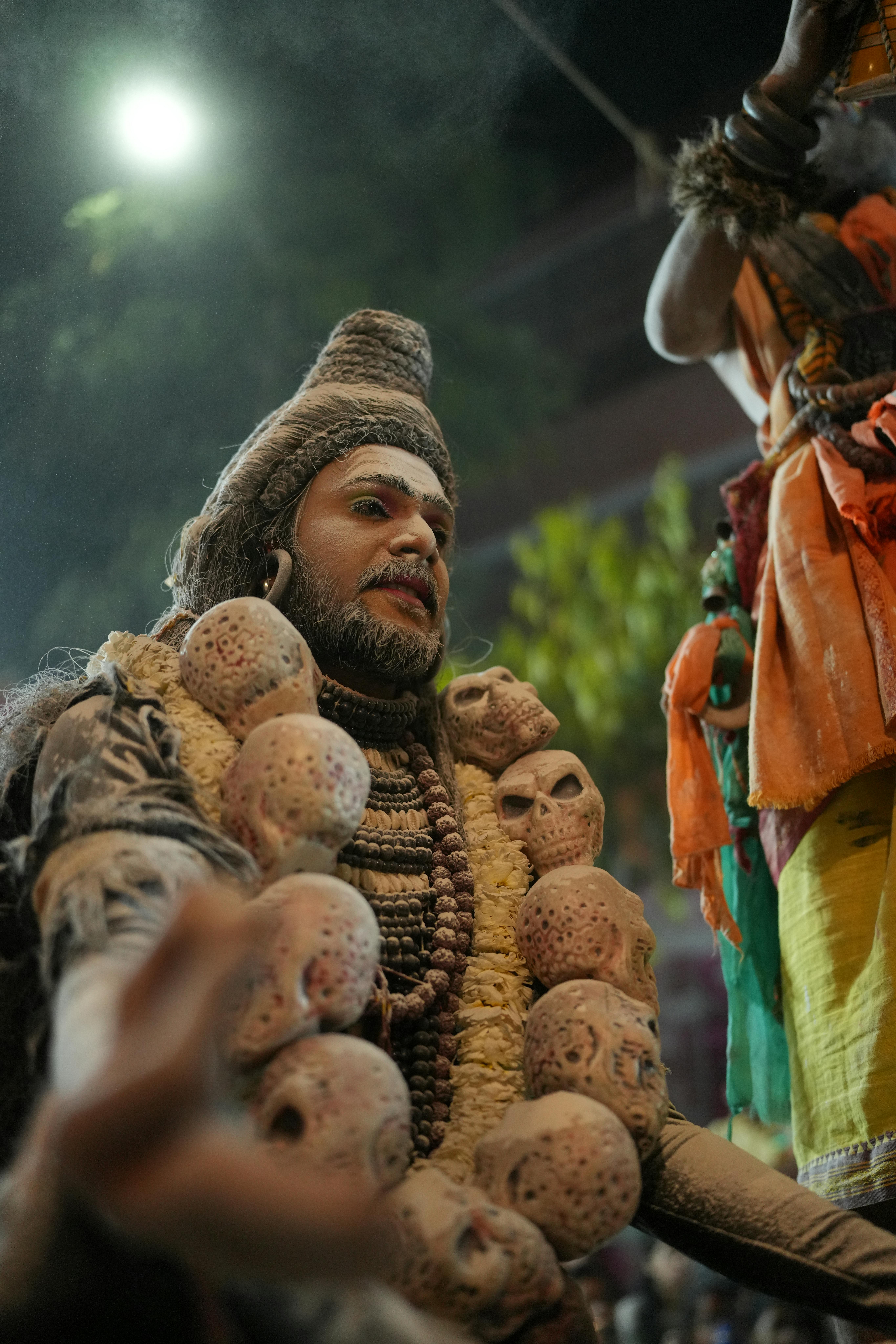 Man with Skulls on Neck at Ritual · Free Stock Photo