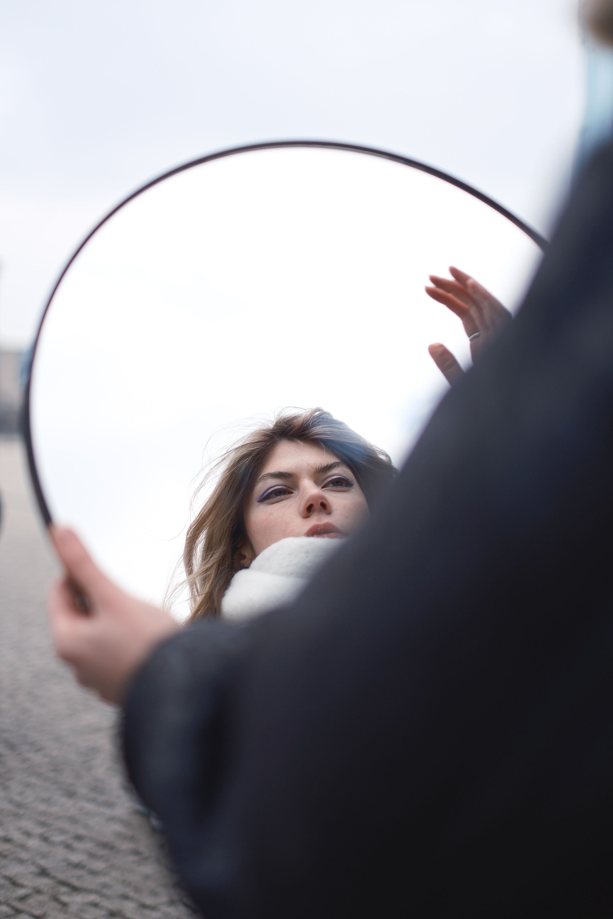 Woman Standing and Holding Mirror · Free Stock Photo