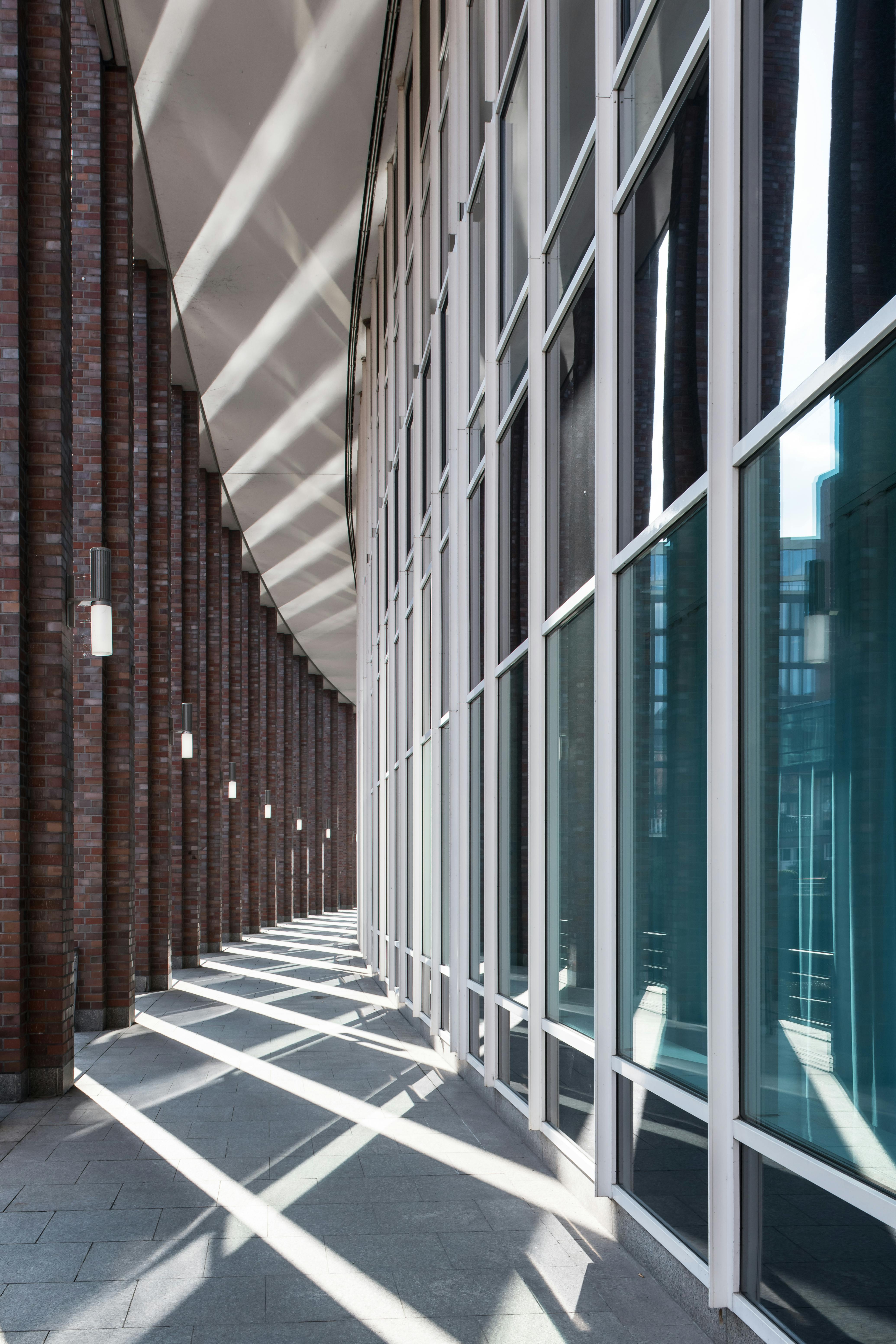 Modern Building Windows and Pavement in Hamburg · Free Stock Photo