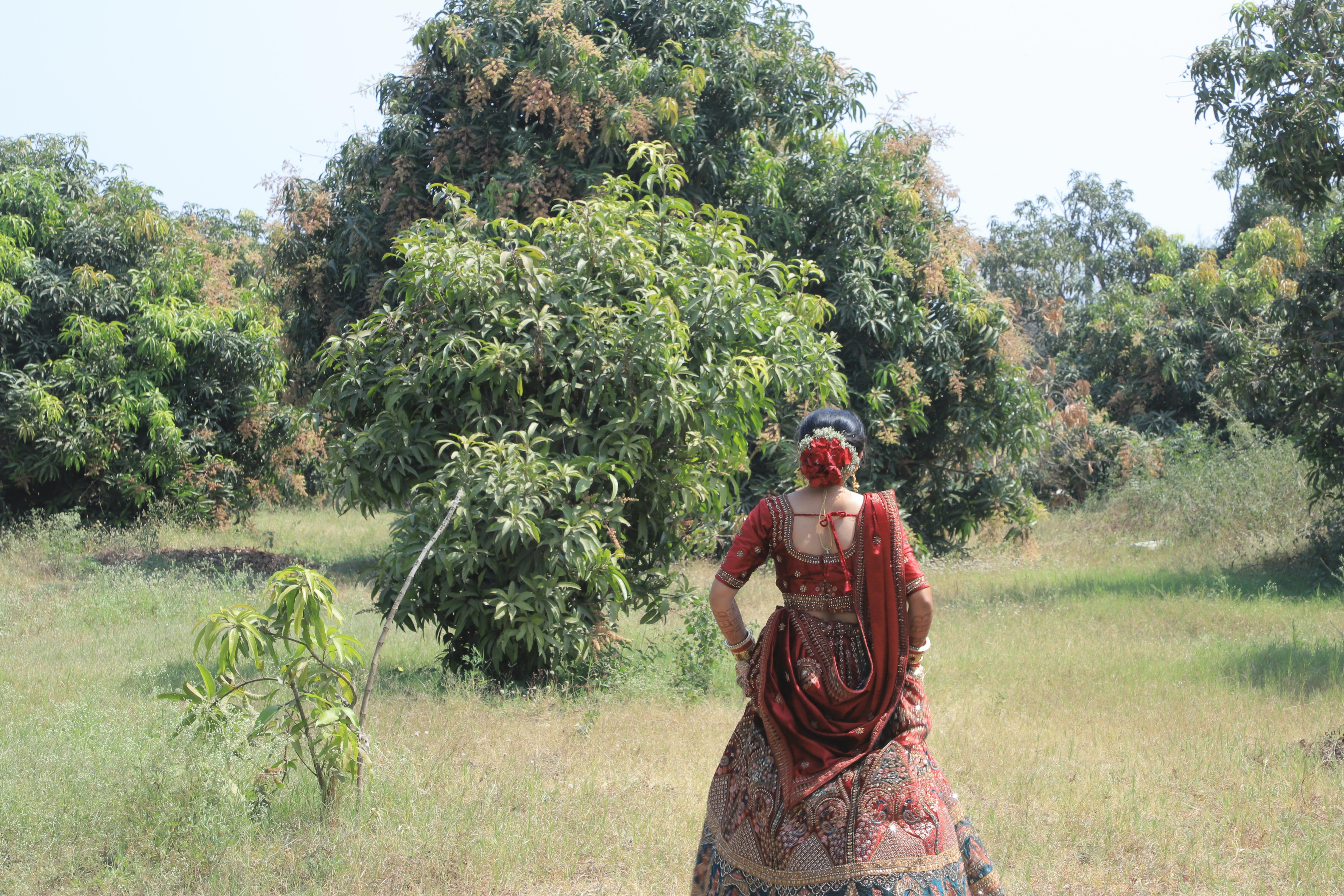 Back View of Woman in Traditional Dress in Forest · Free Stock Photo