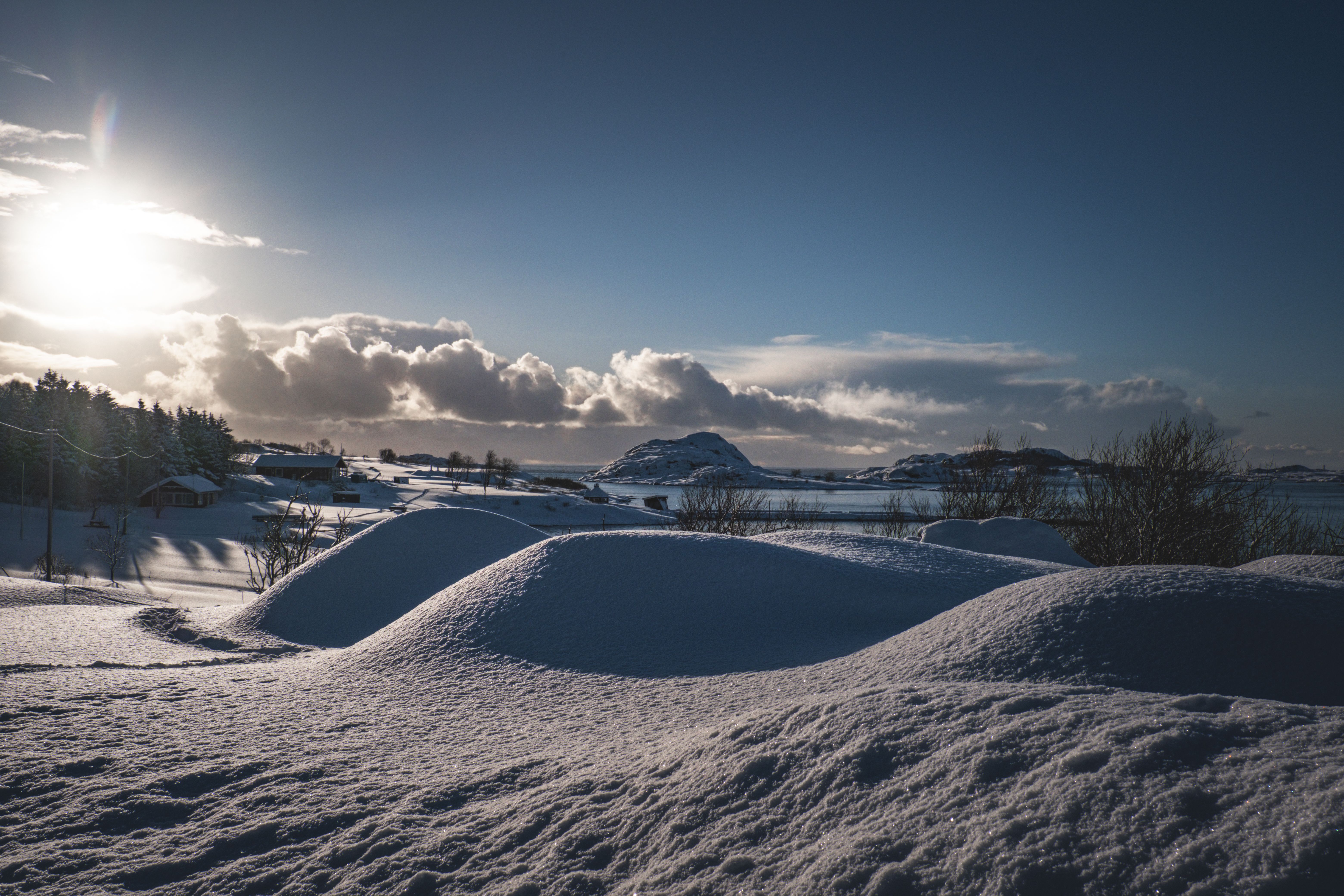 Snow in Countryside at Sunset · Free Stock Photo