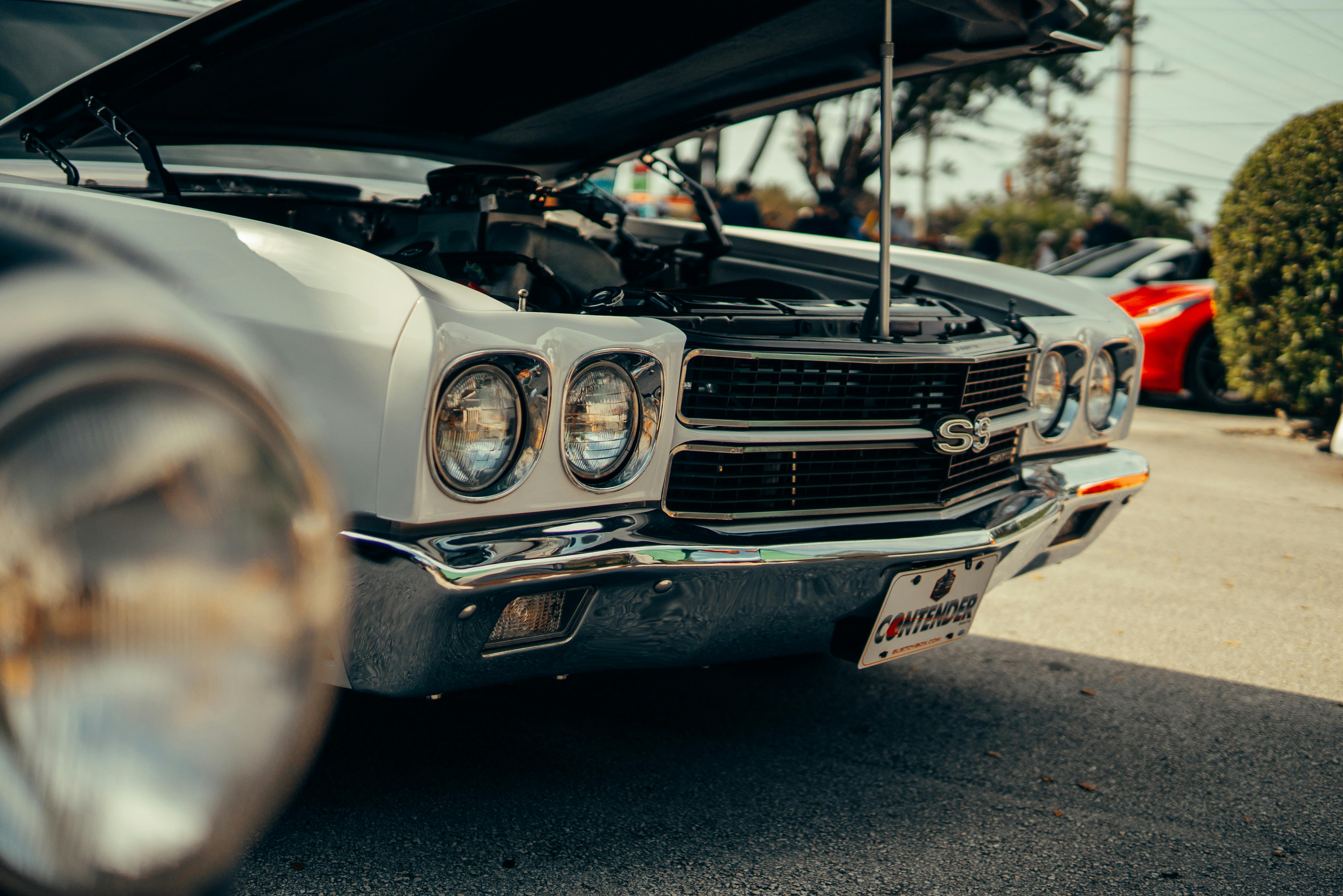 Open Hood of Vintage Chevrolet Chevelle · Free Stock Photo