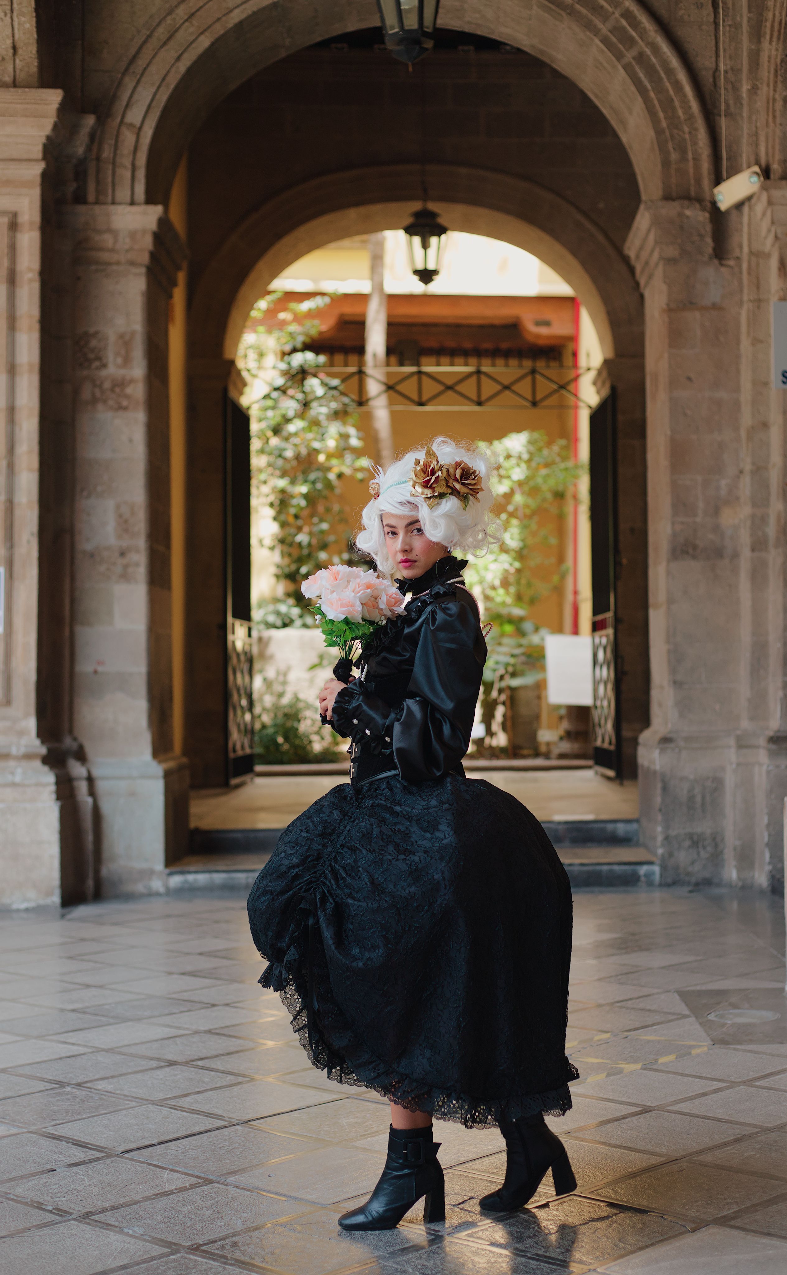 Woman Wearing Elegant Costume in Front of Classic Building · Free Stock ...