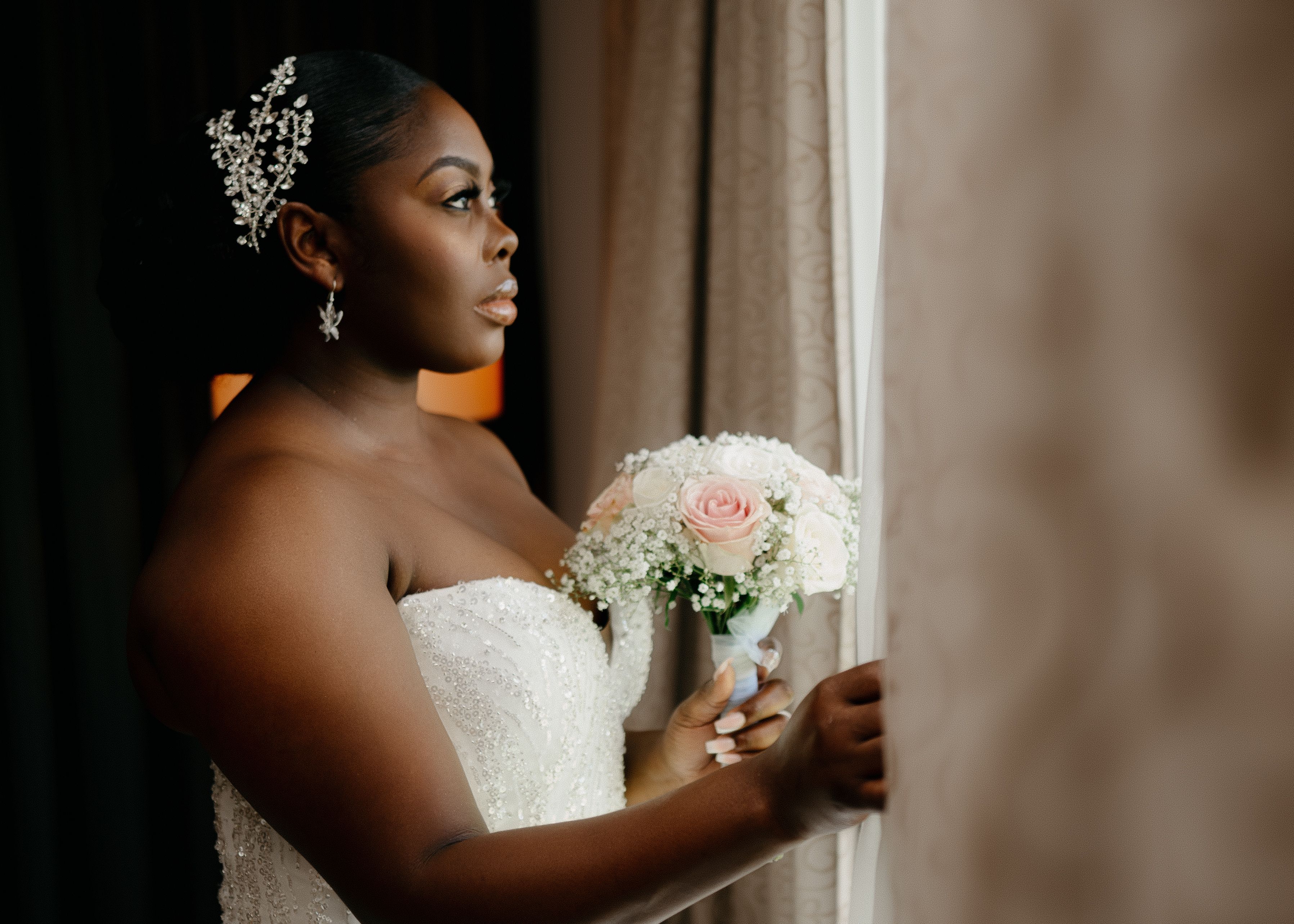 Bride Holding Hand on Window · Free Stock Photo