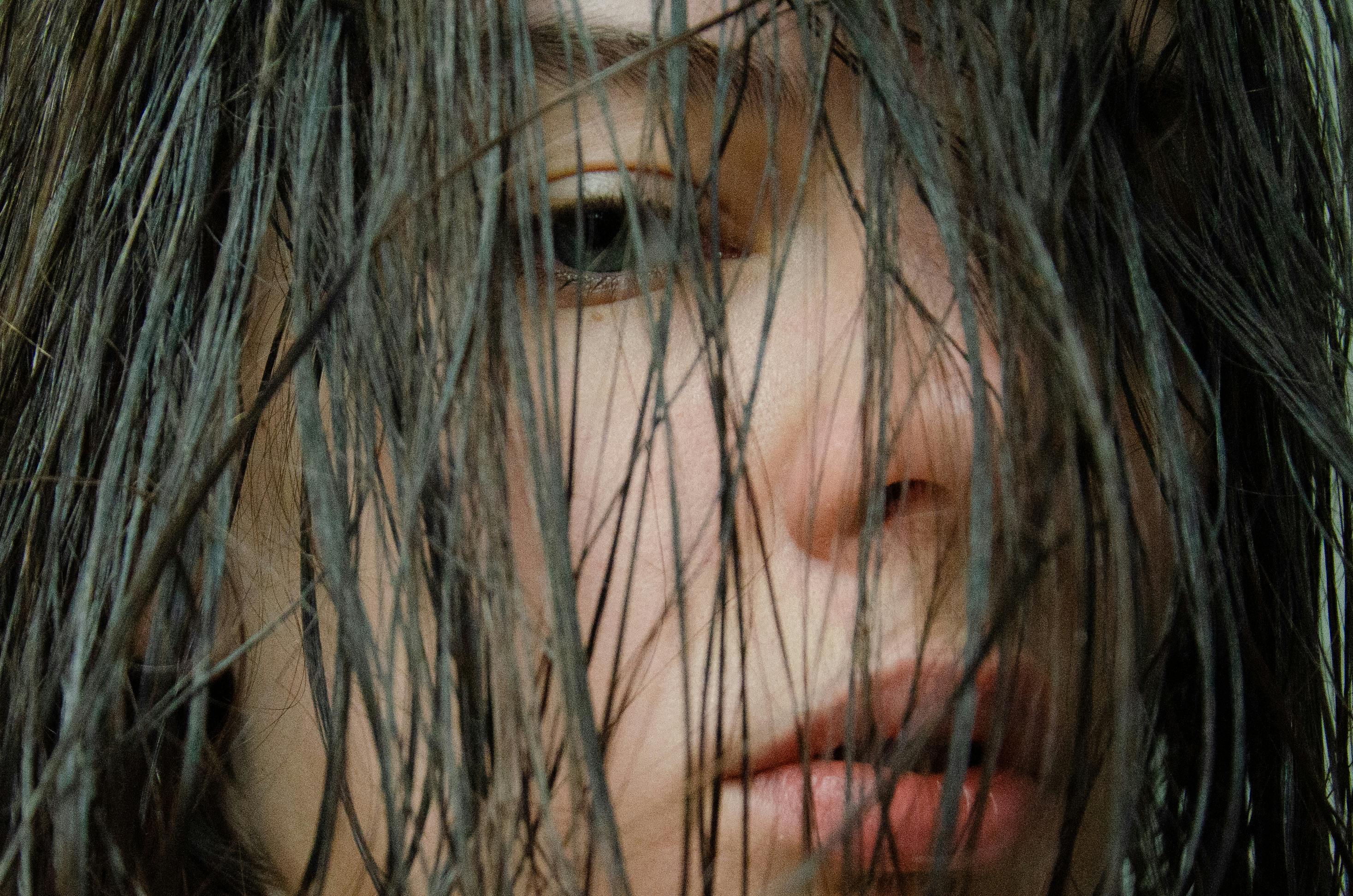 Woman with Long Hair over Face · Free Stock Photo