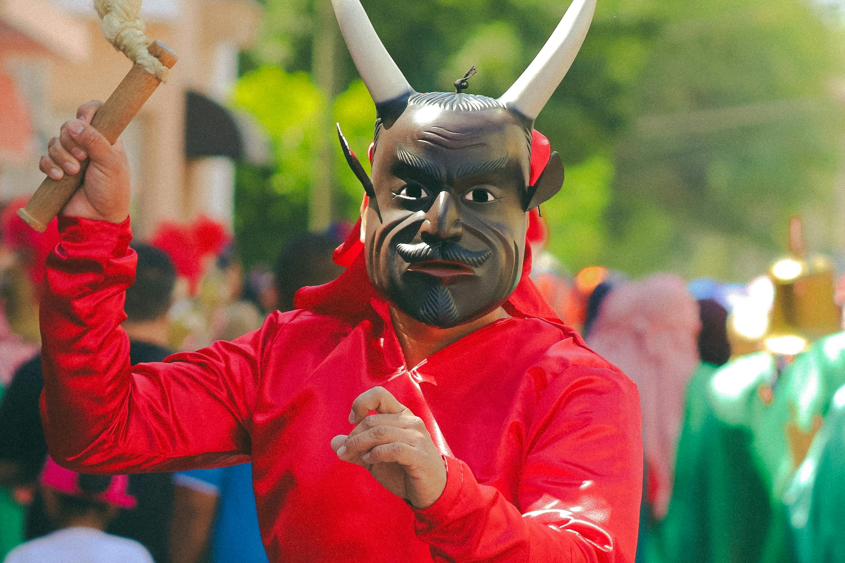Performer Wearing Devil Mask · Free Stock Photo