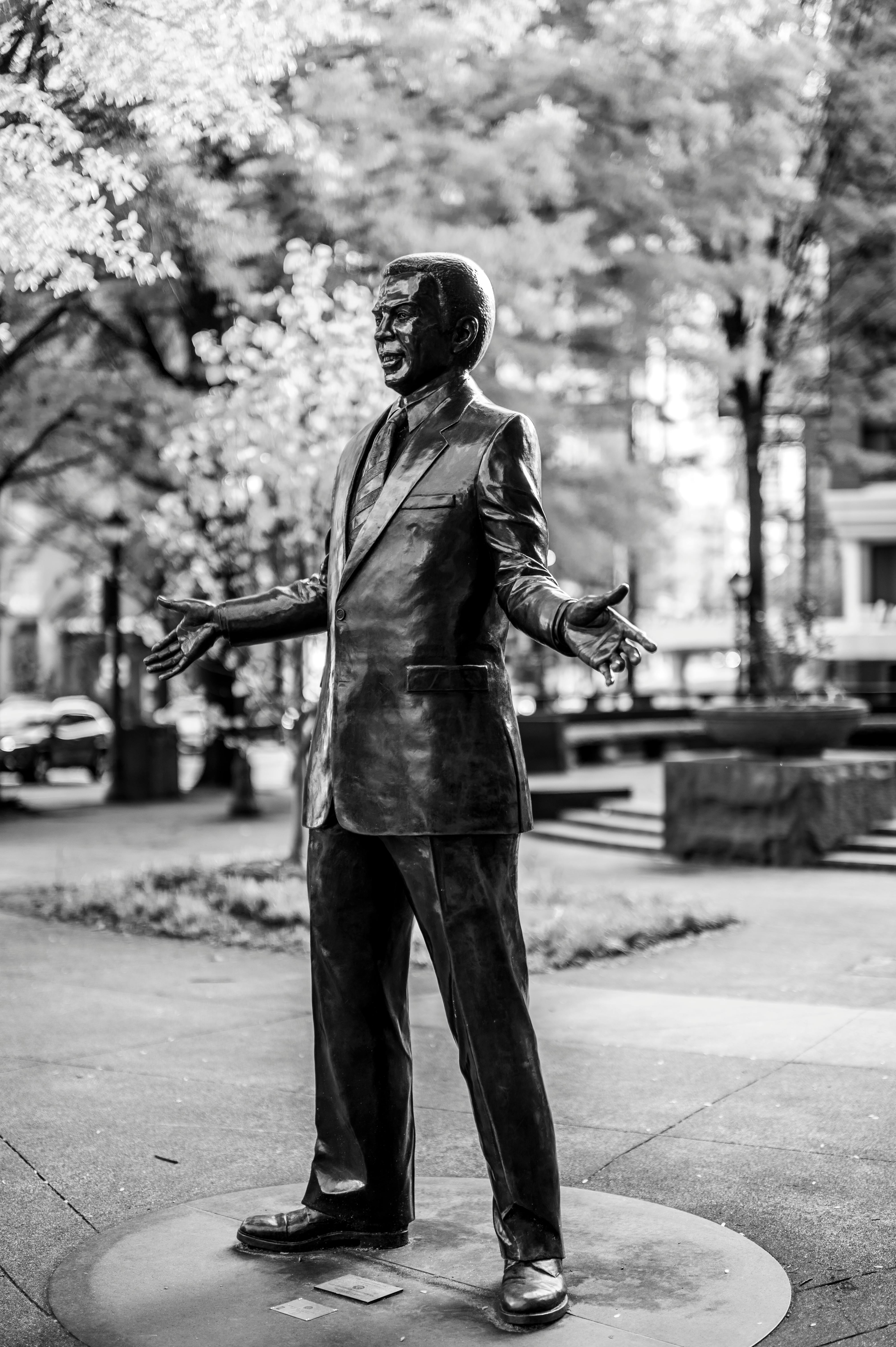 Man in Suit Statue in Park · Free Stock Photo