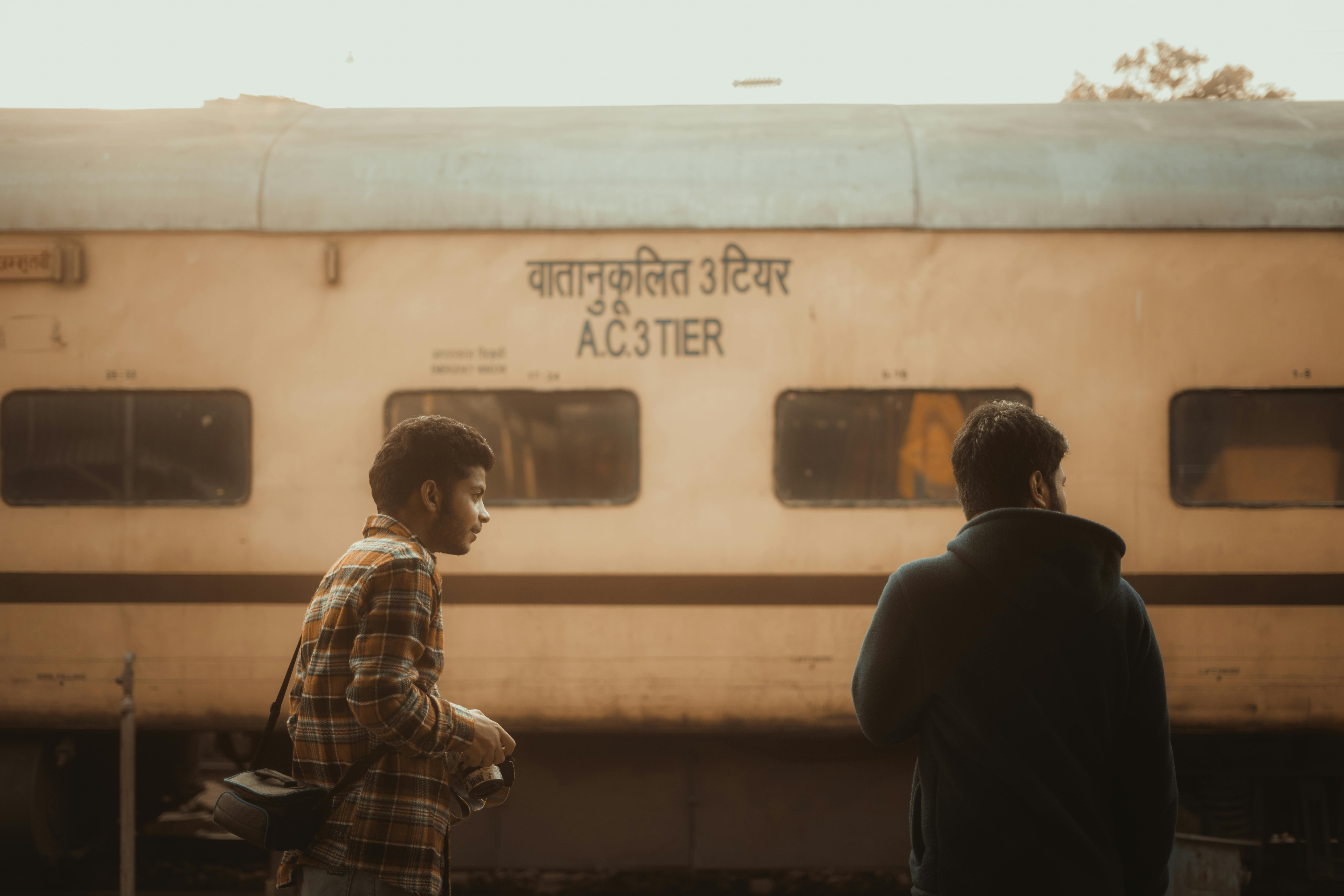 Men by Old Fashioned Train · Free Stock Photo