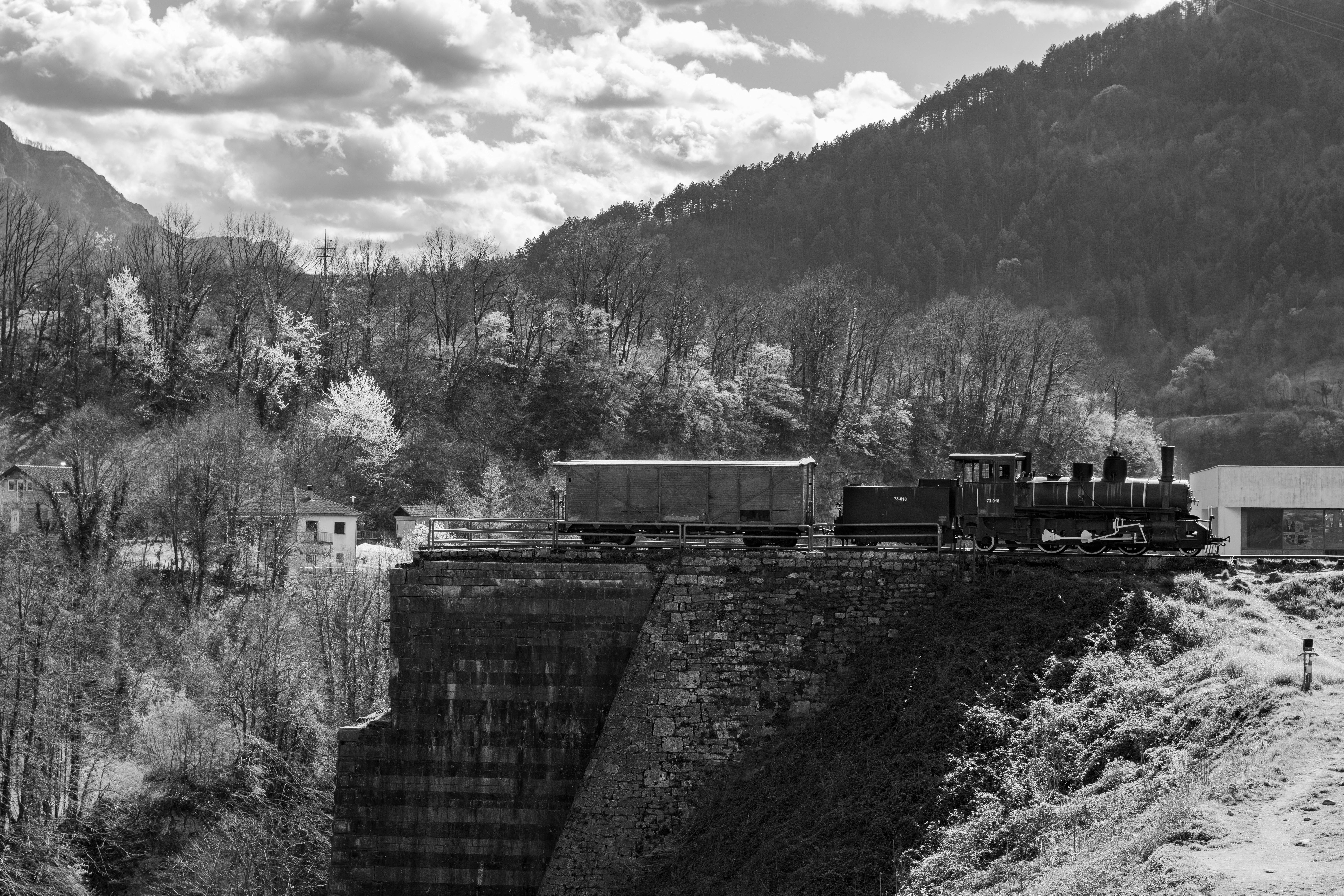 An Old Locomotive on the Bridge · Free Stock Photo