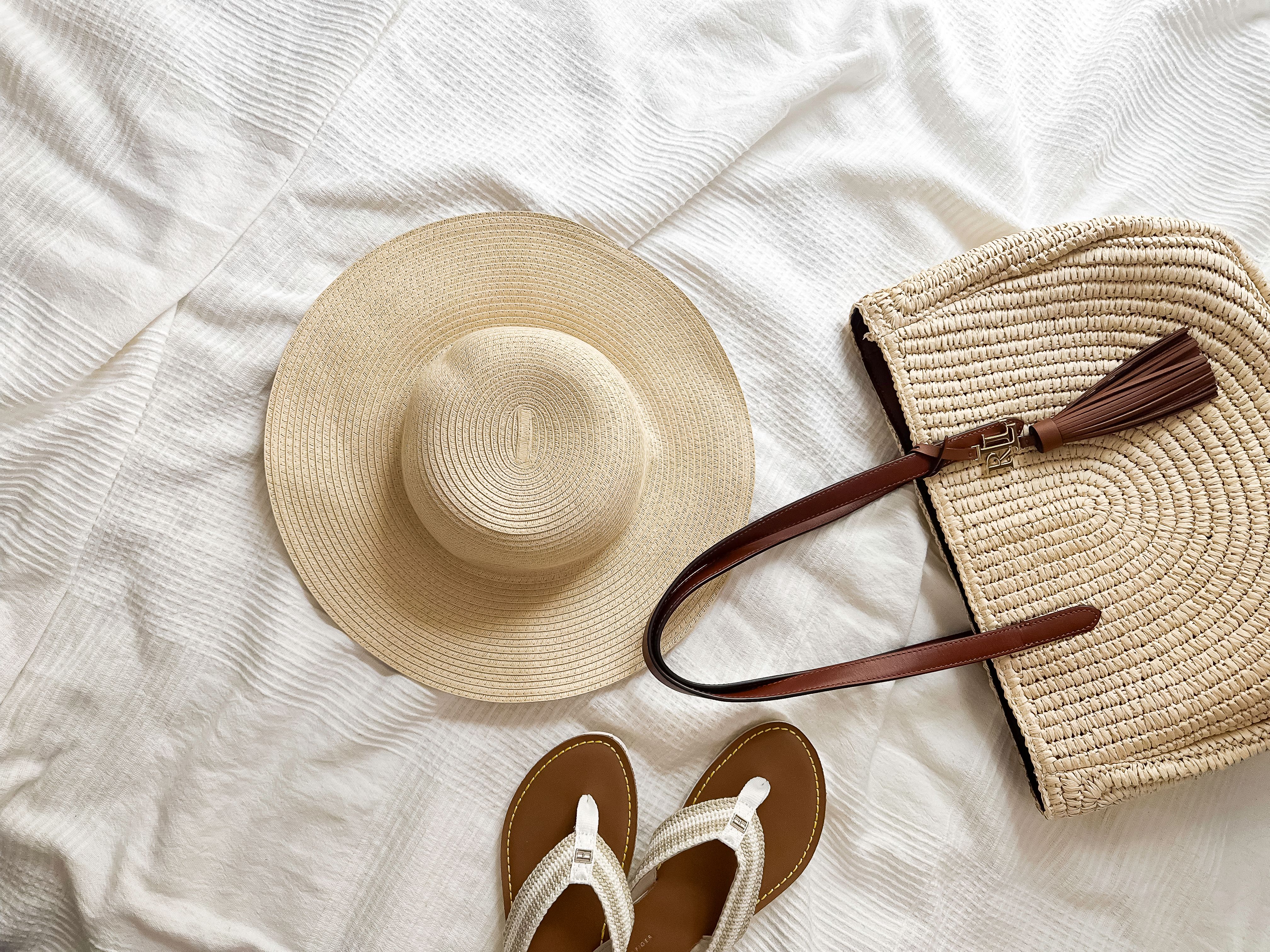 Beach Essentials Against White Background · Free Stock Photo