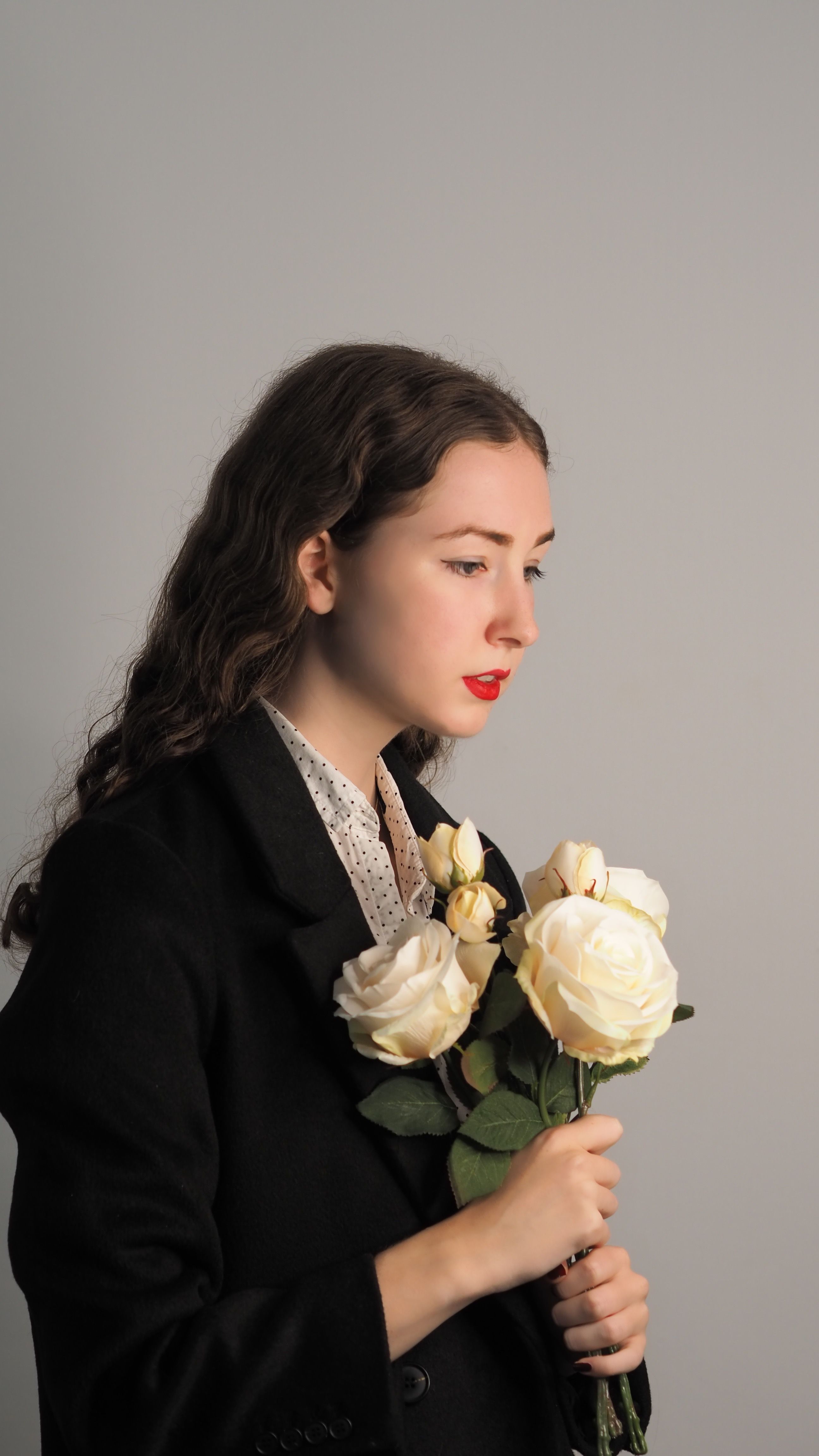 Portrait of Woman with Roses · Free Stock Photo