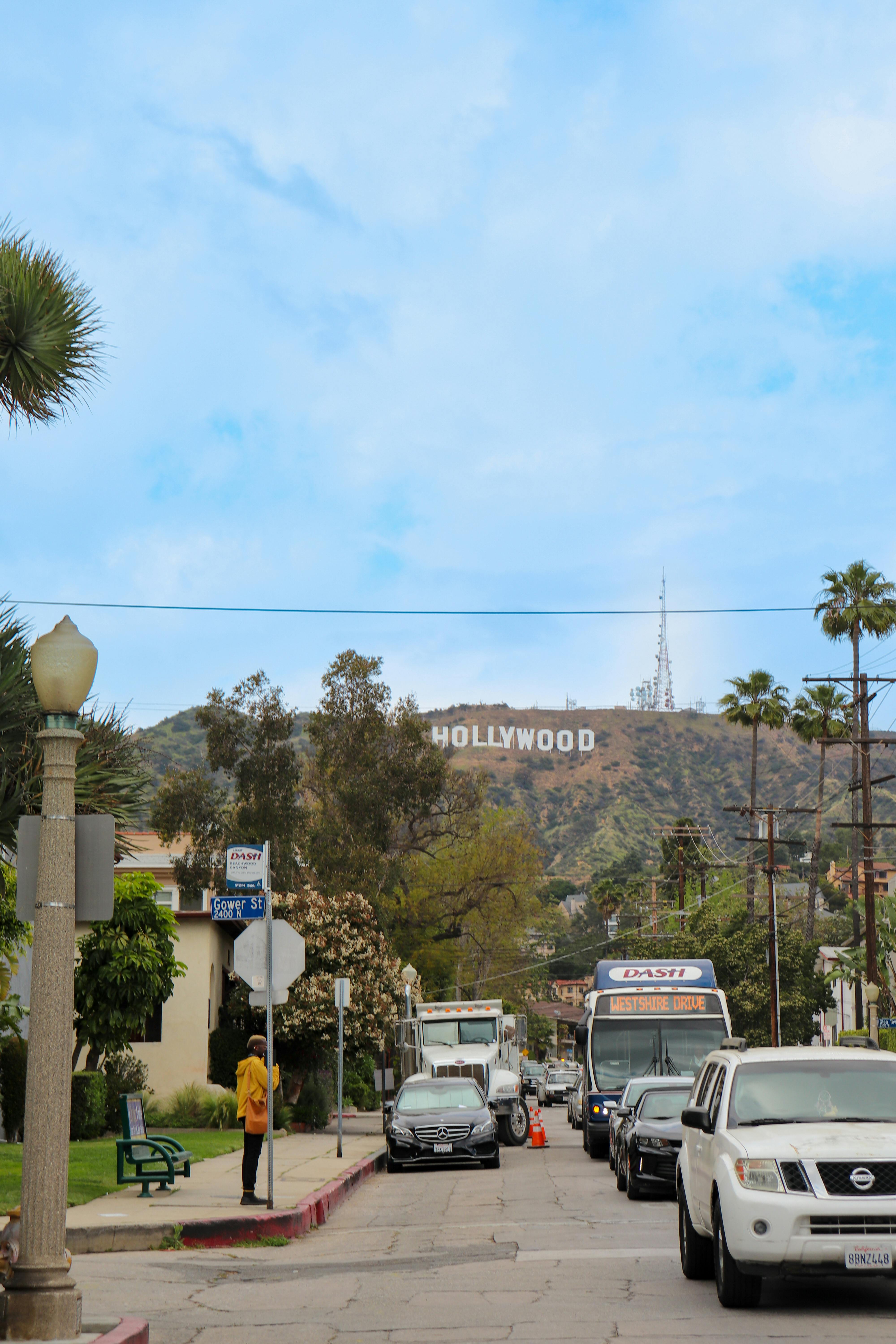 Hollywood Sign over Street in Los Angeles · Free Stock Photo