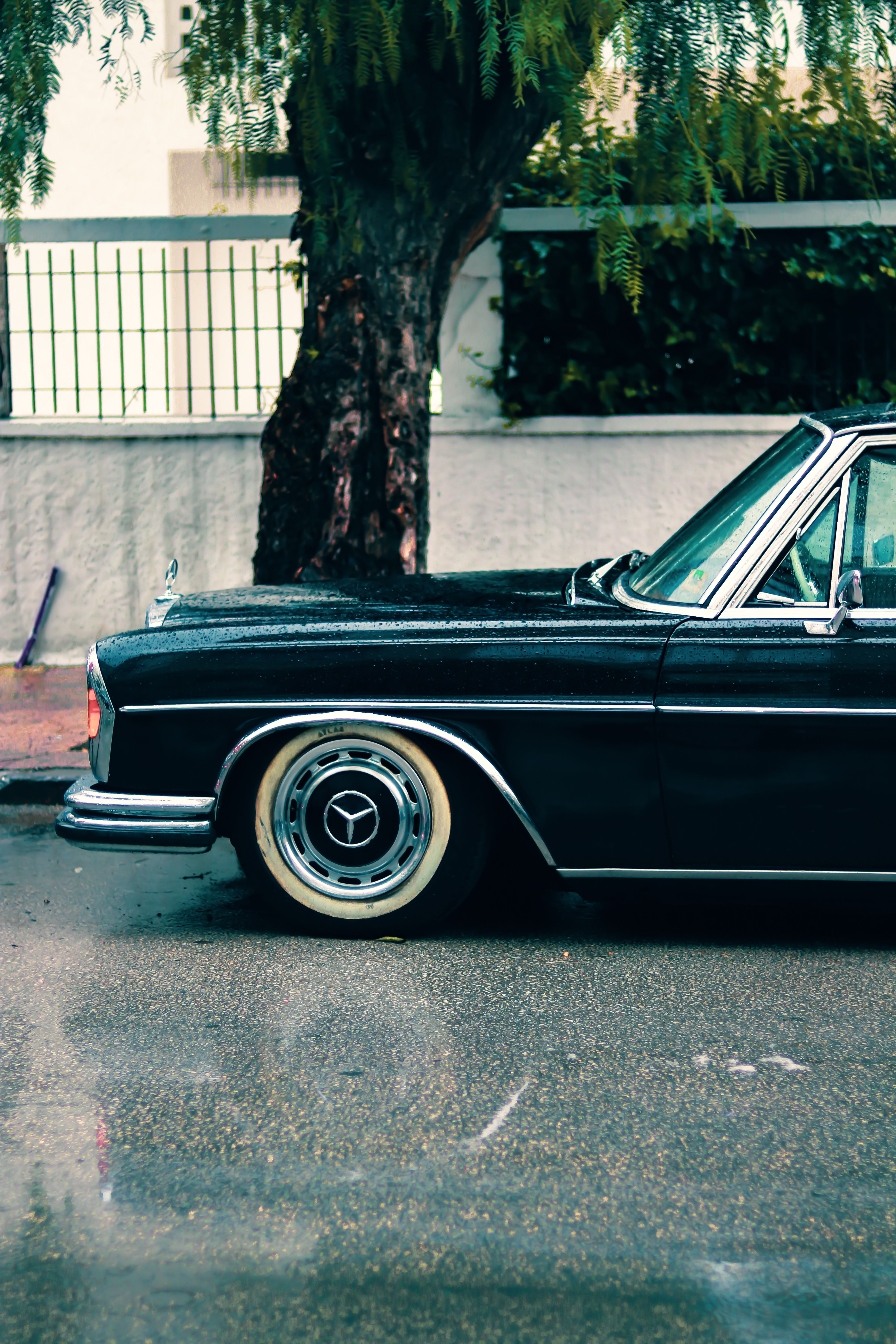 Front of Black Mercedes-Benz W108 on Street · Free Stock Photo