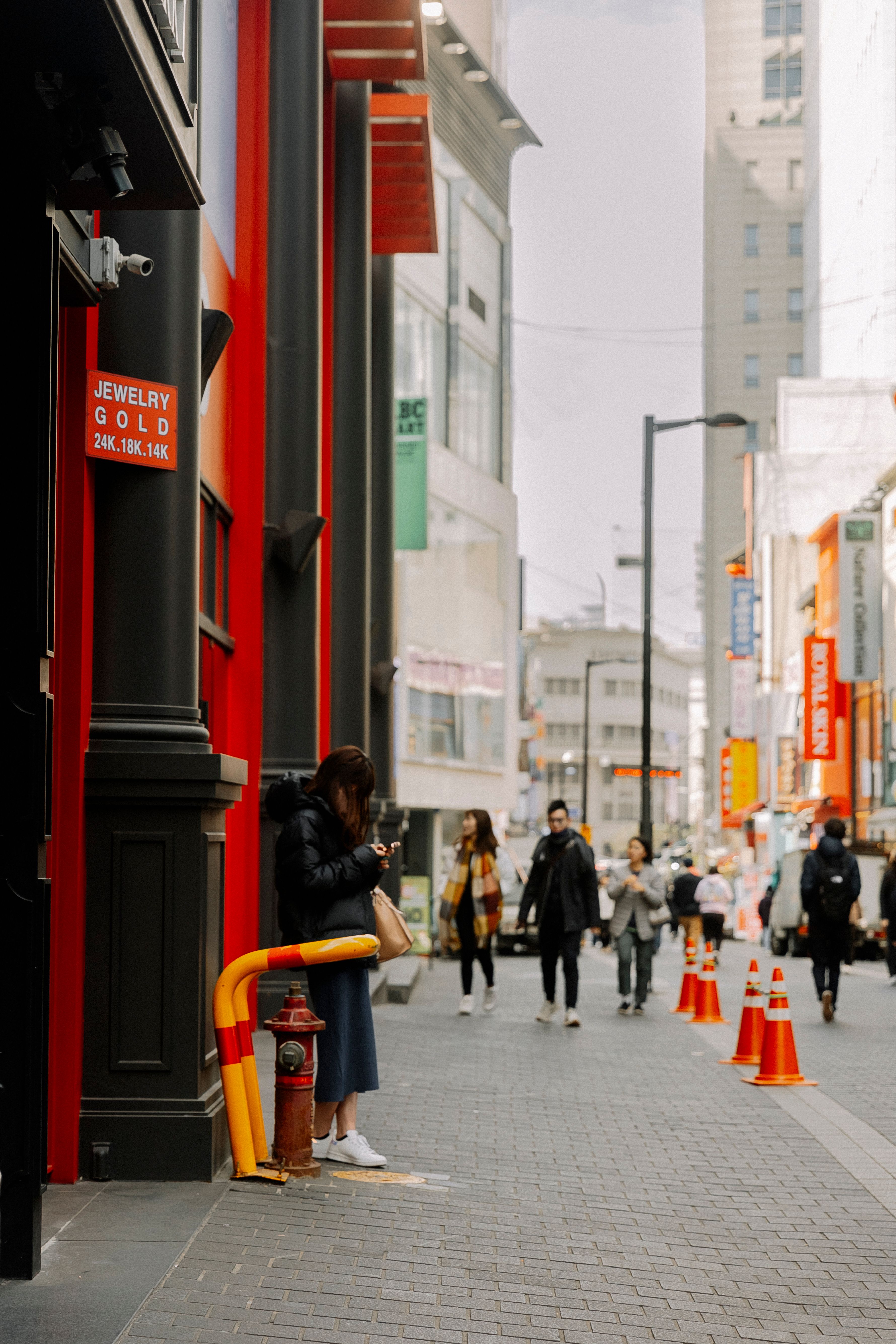 People Walking and Standing on Sidewalk · Free Stock Photo