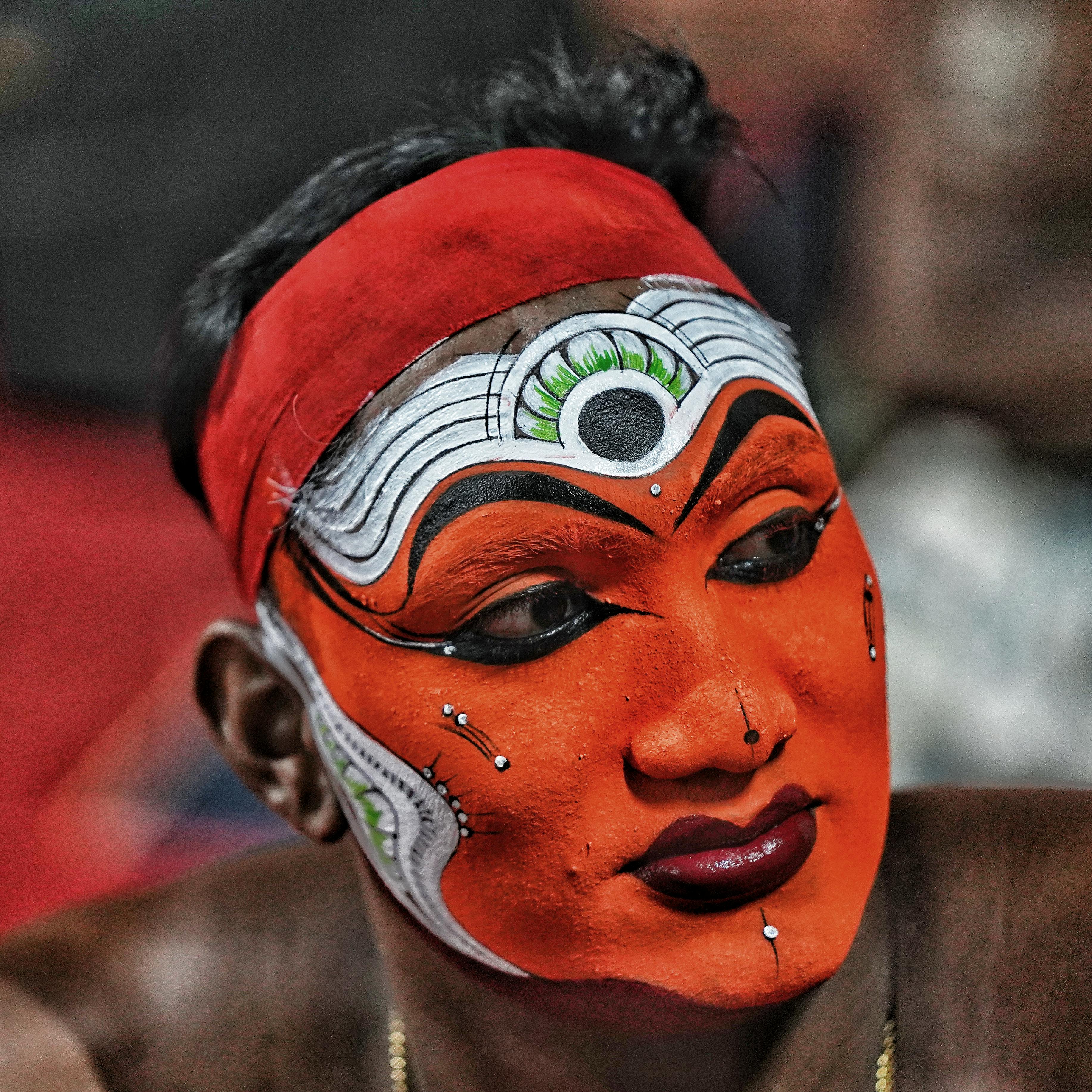 Portrait of Man Wearing Red Mask · Free Stock Photo