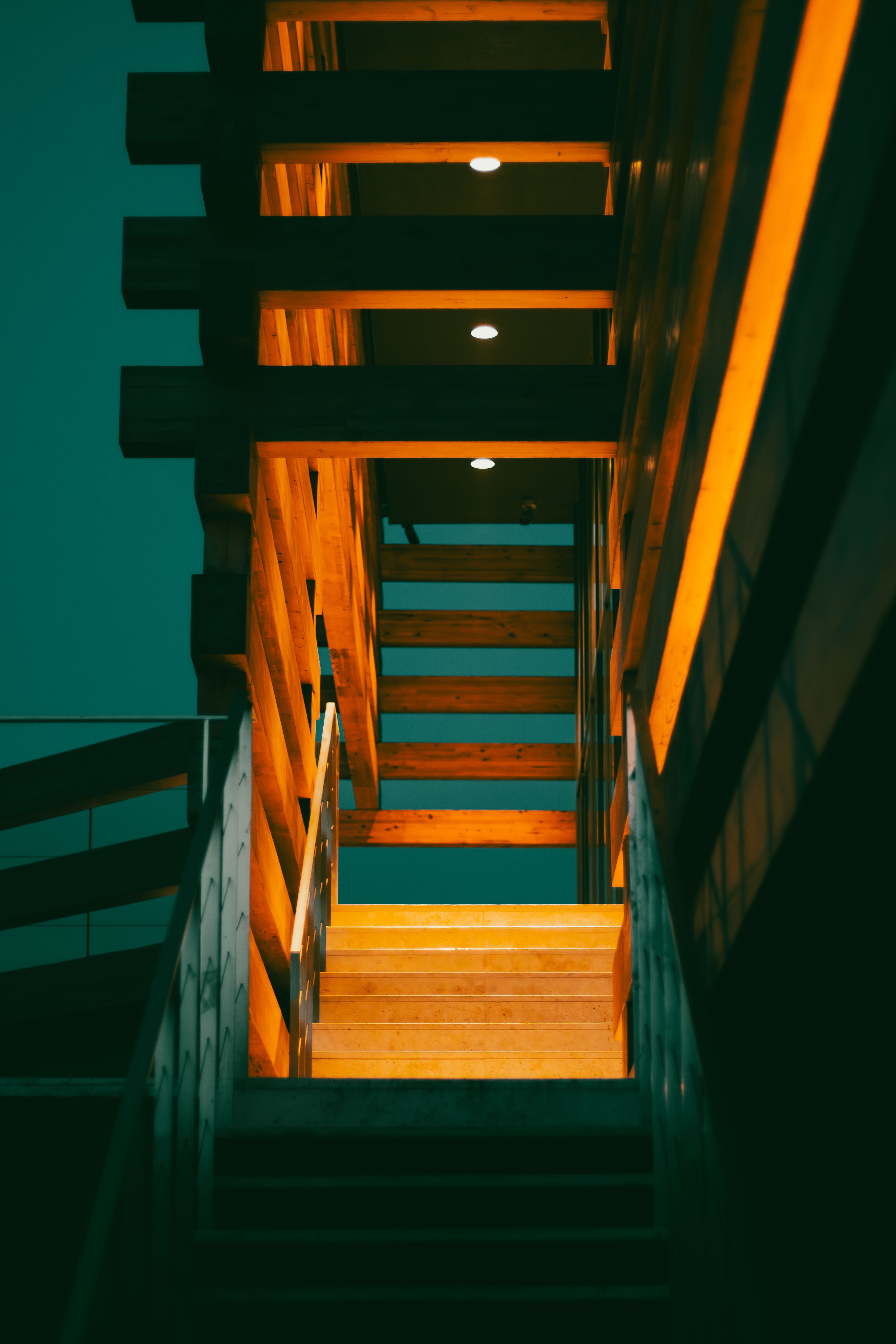 Illuminated Stairs at Night · Free Stock Photo