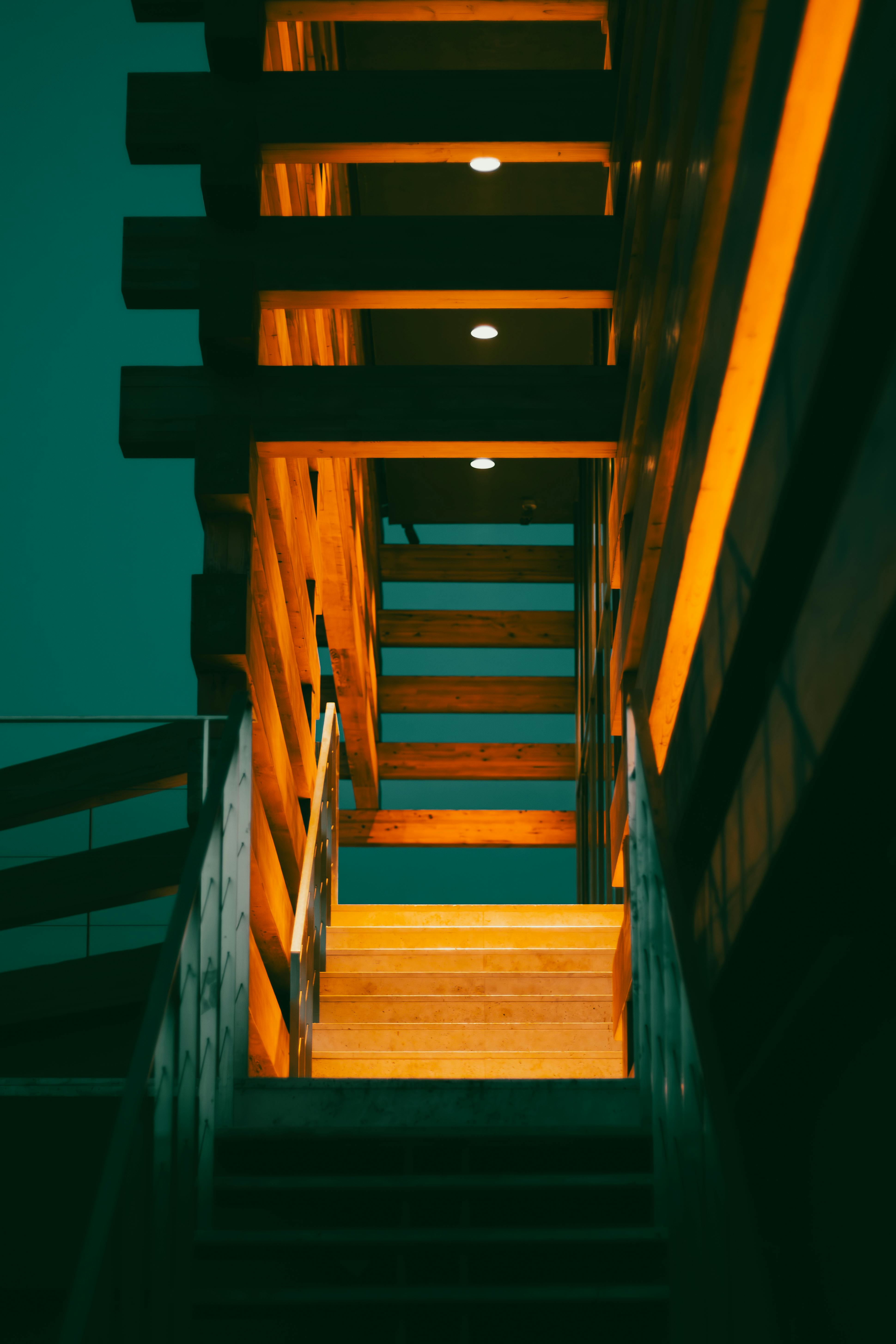 Illuminated Stairs at Night · Free Stock Photo