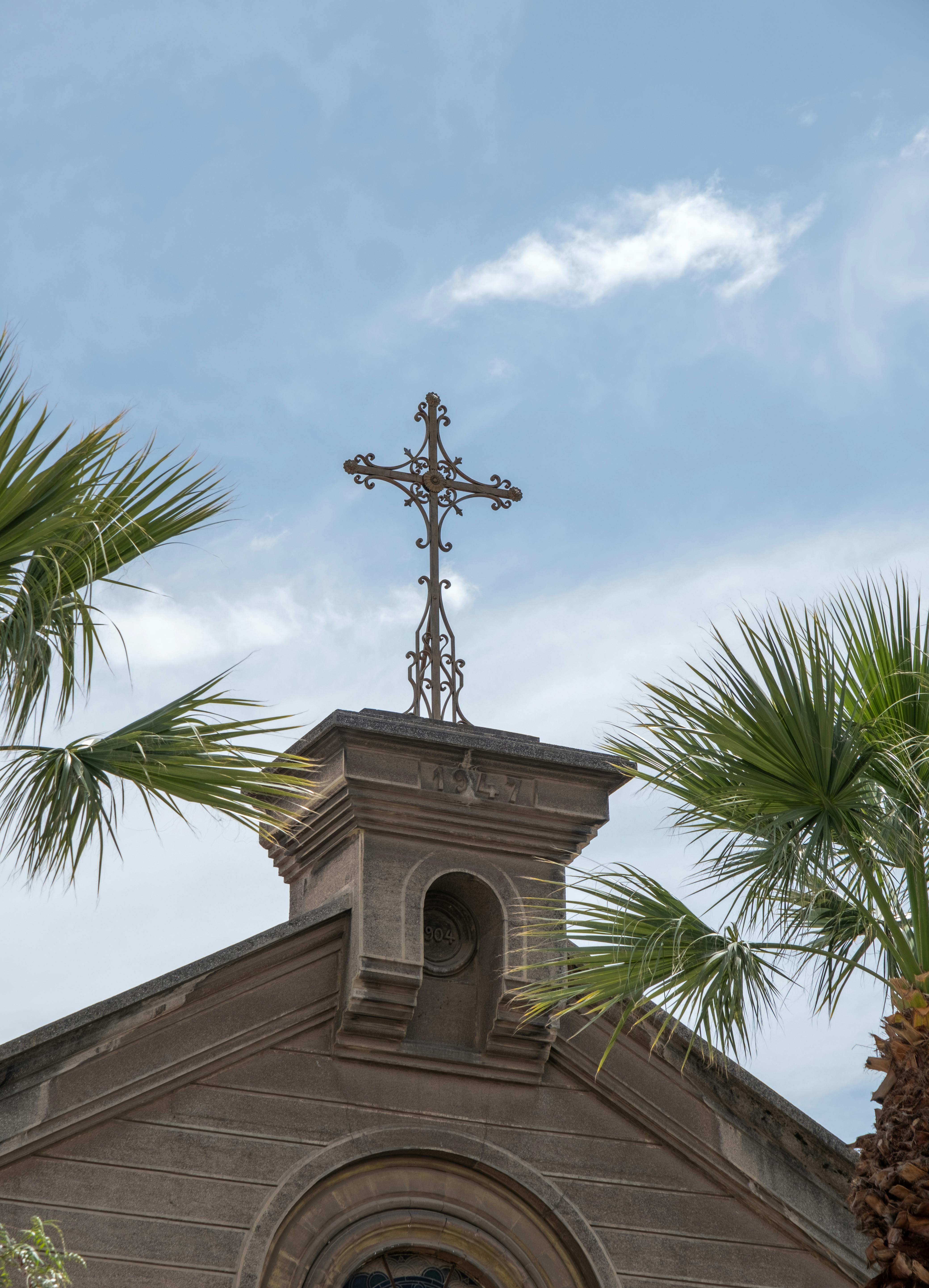 Church Steeple and Iron Cross · Free Stock Photo