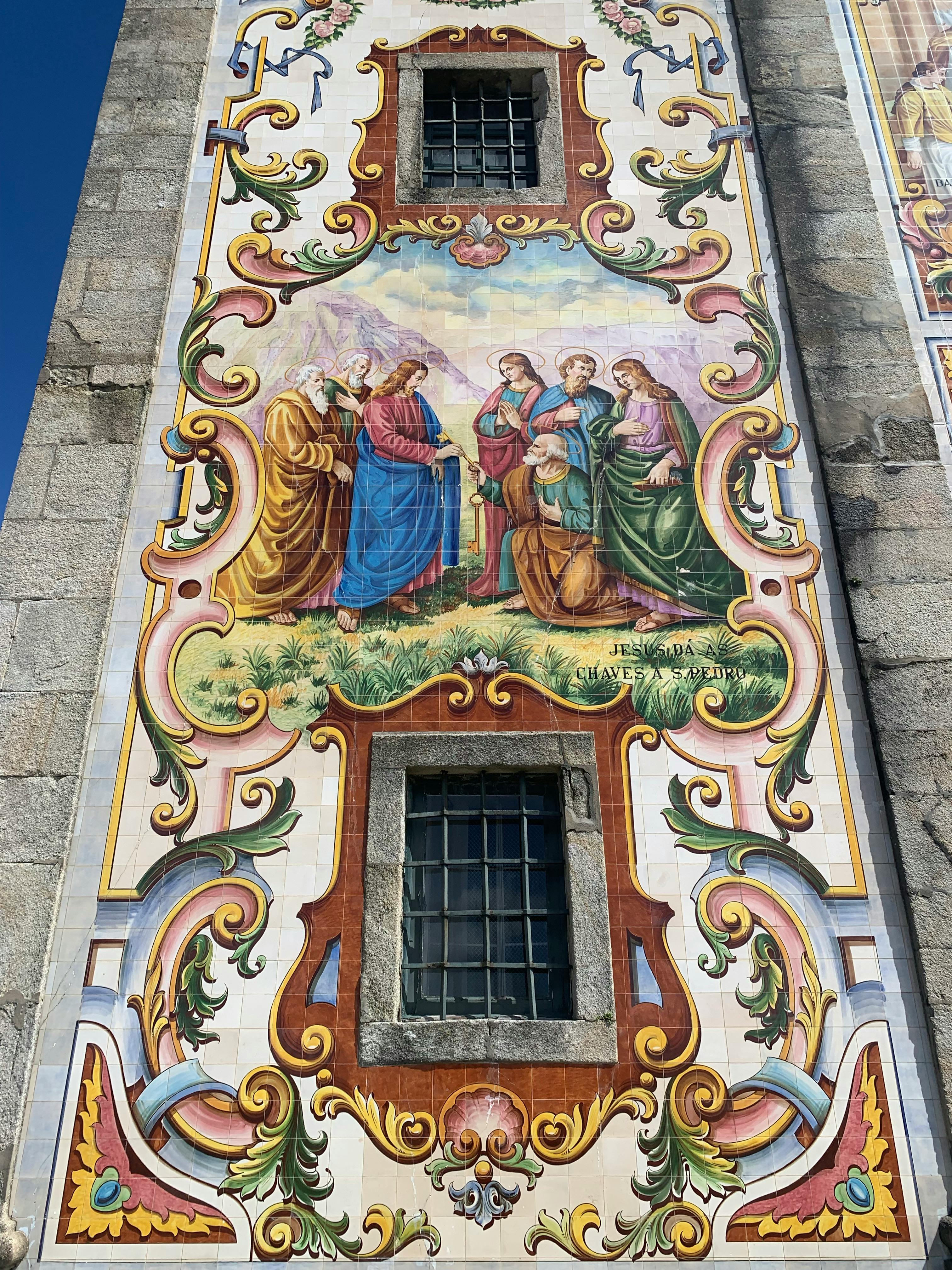 Ceramic Tile Fresco on the Wall of the Parish Church of Valega in ...