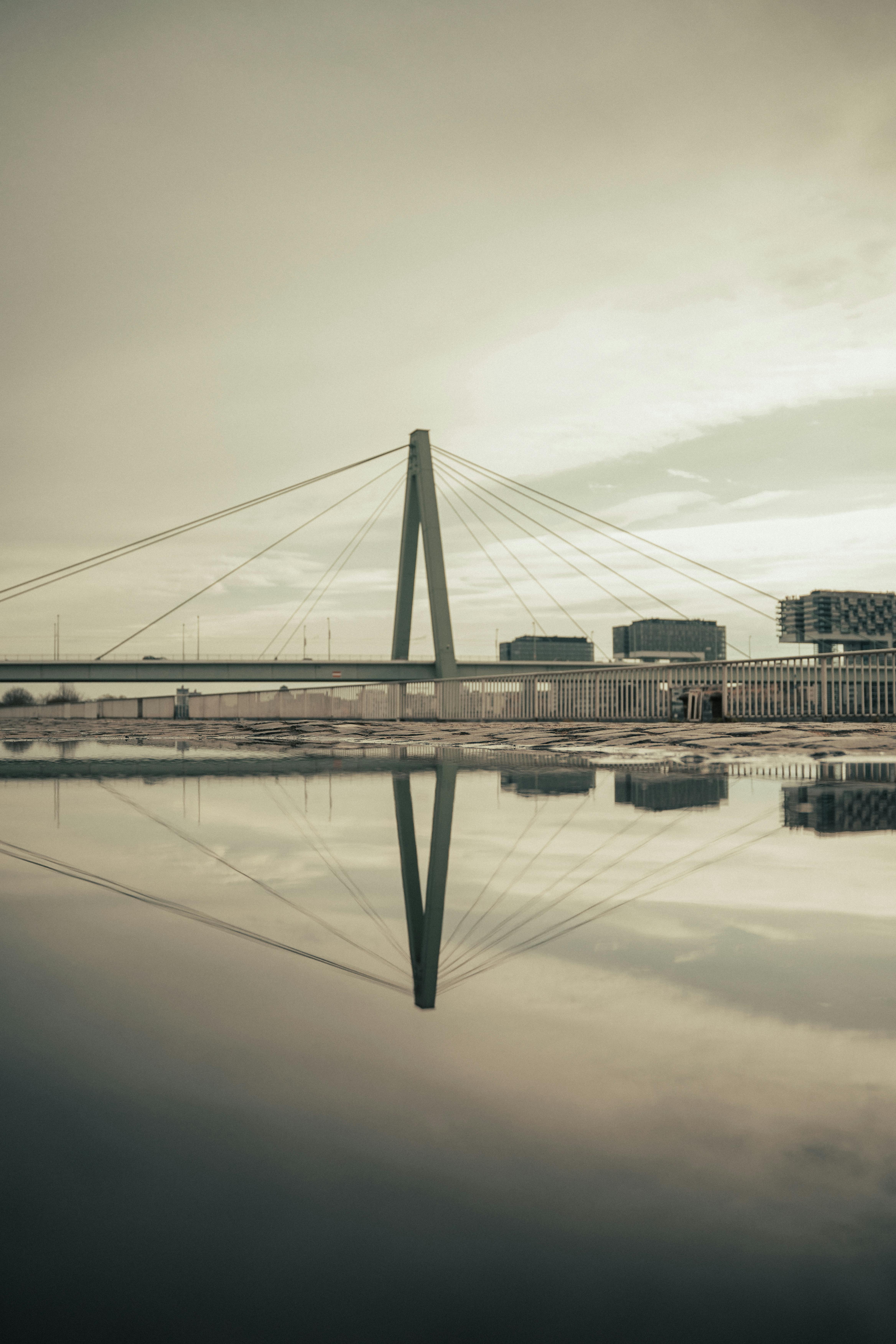 Suspension Bridge with Reflection · Free Stock Photo