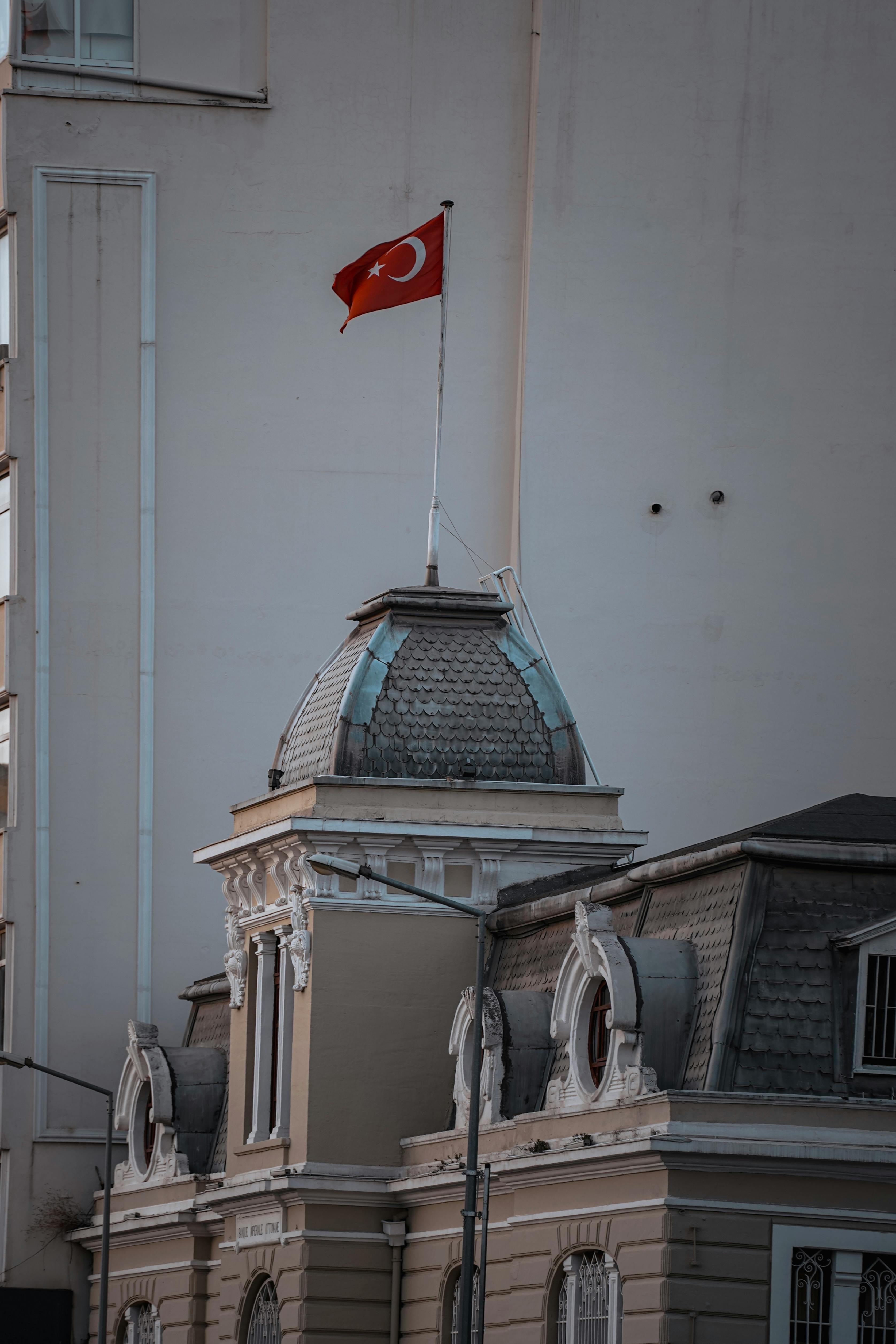 Turkish Flag on Rooftop · Free Stock Photo