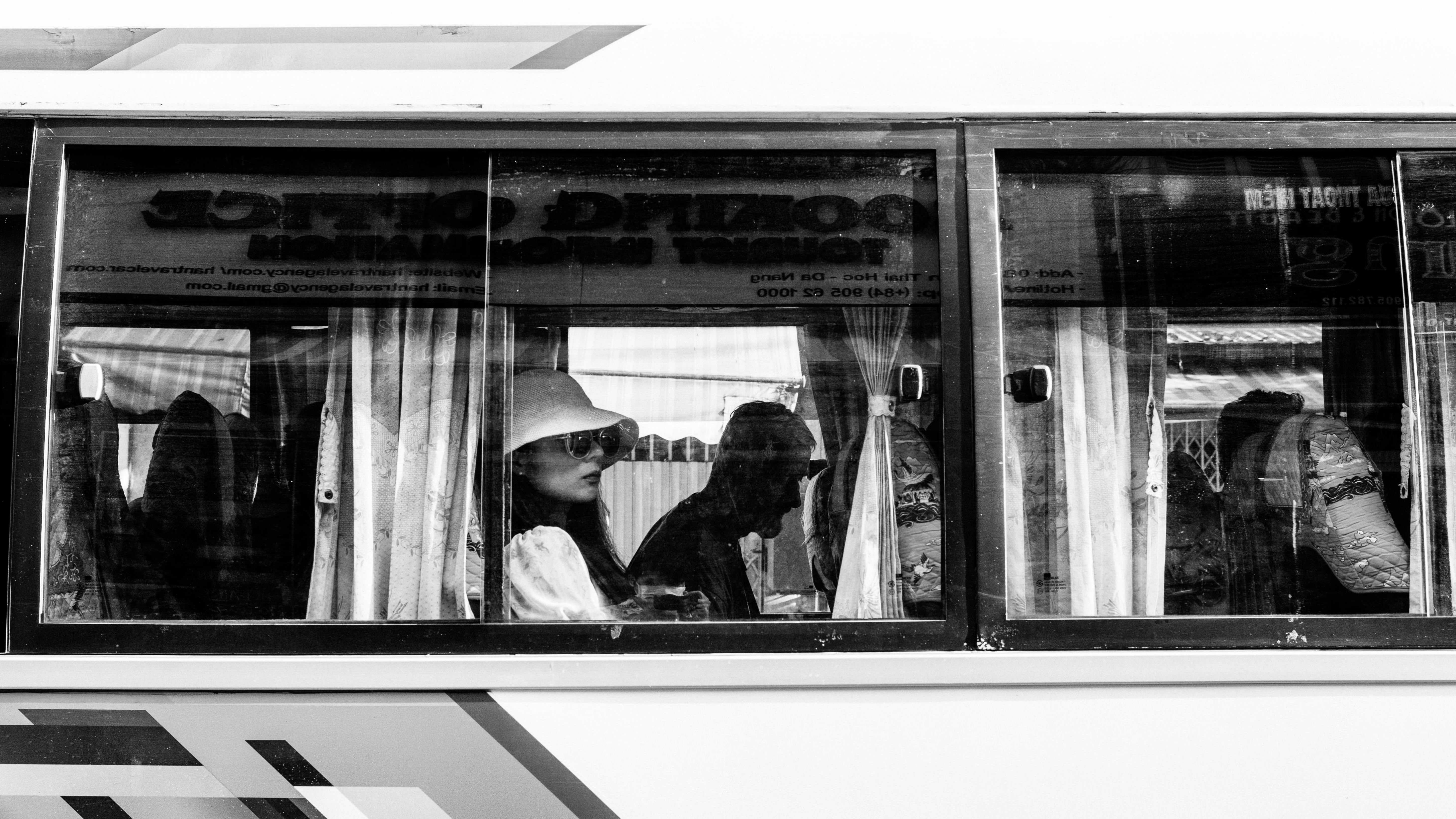 Black and White Photography of People on a Bus · Free Stock Photo