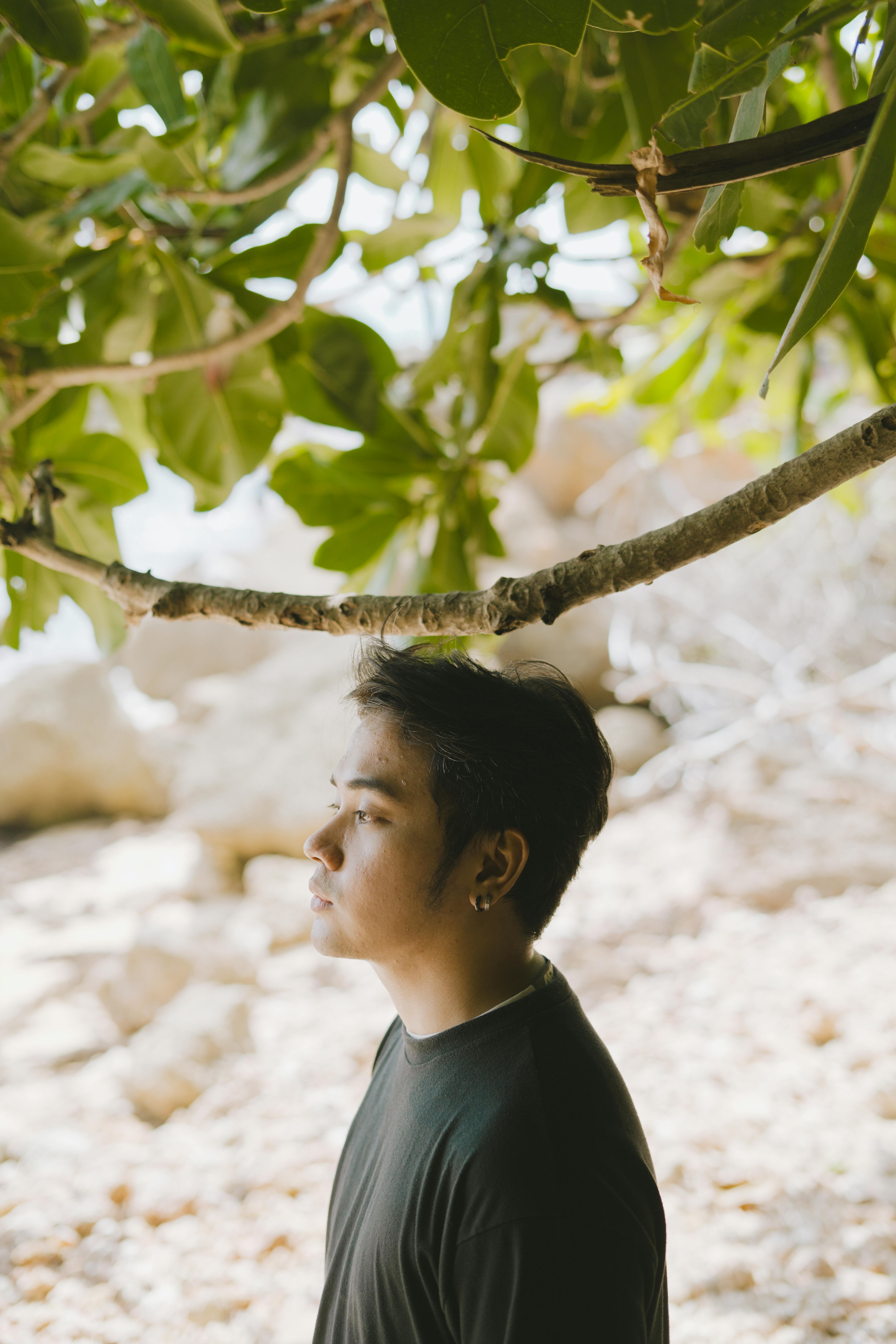Pensive Man under a Tree · Free Stock Photo