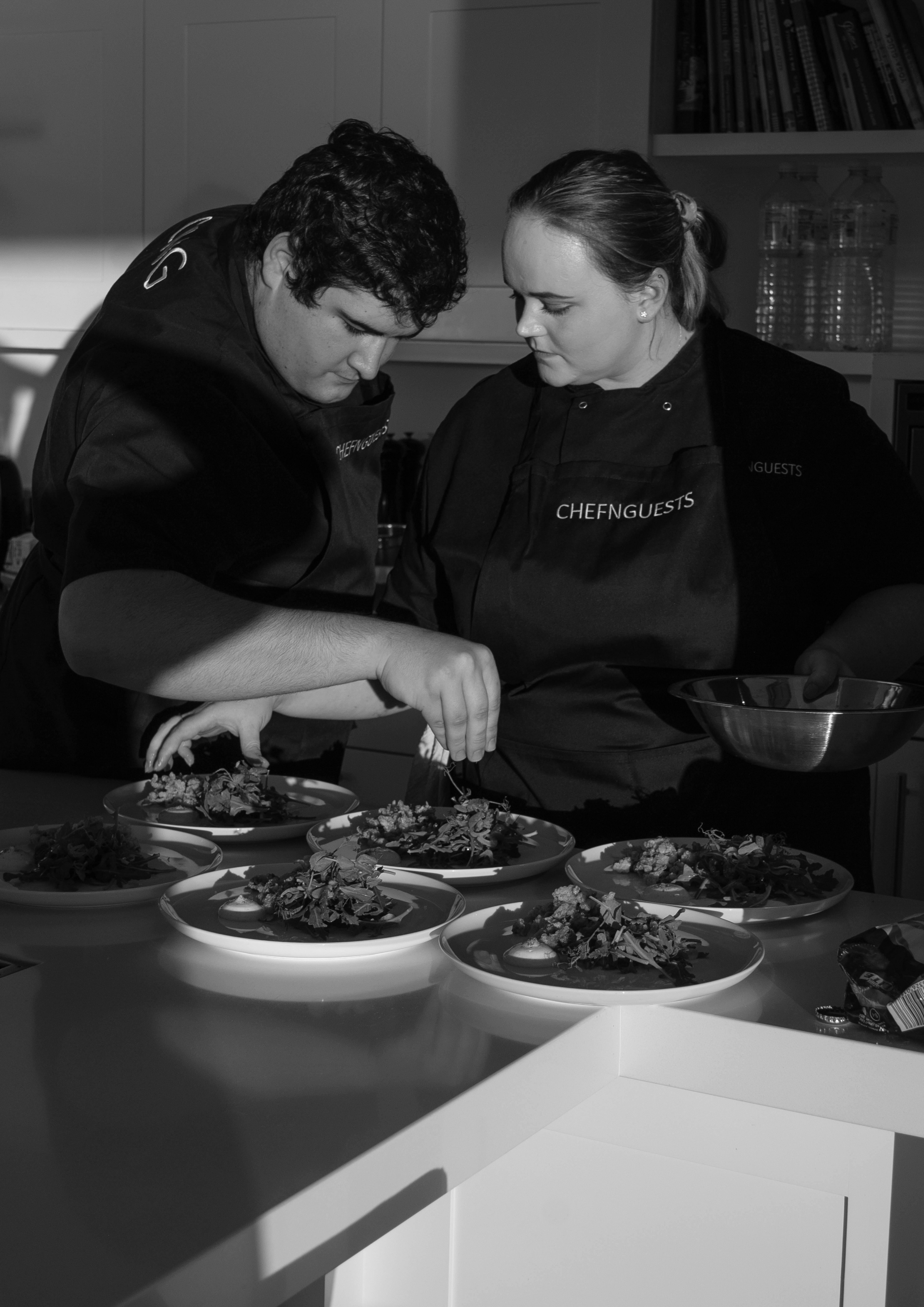 Black and White Photography of Chefs Preparing Food · Free Stock Photo