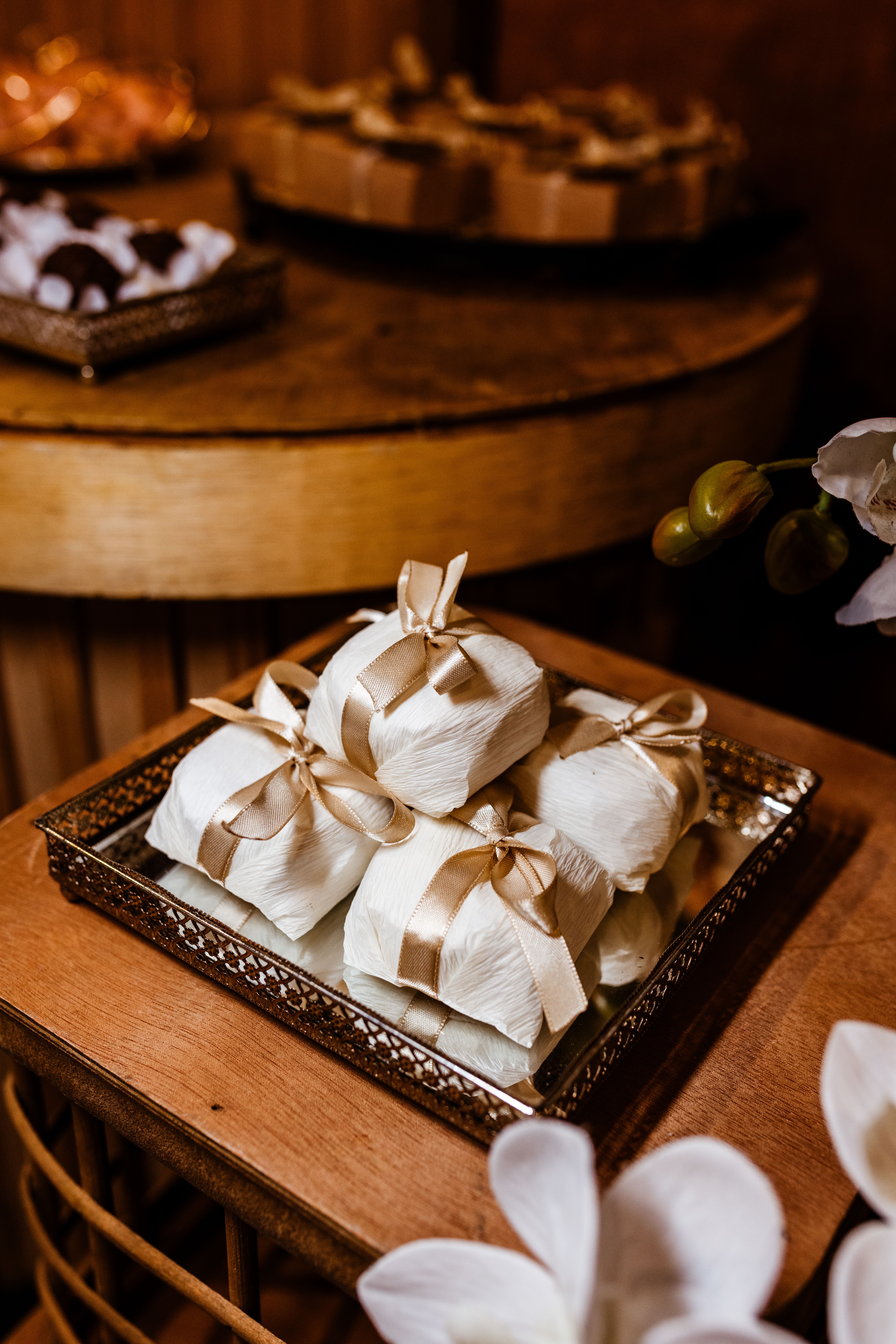 Wrapped Gifts on a Tray · Free Stock Photo