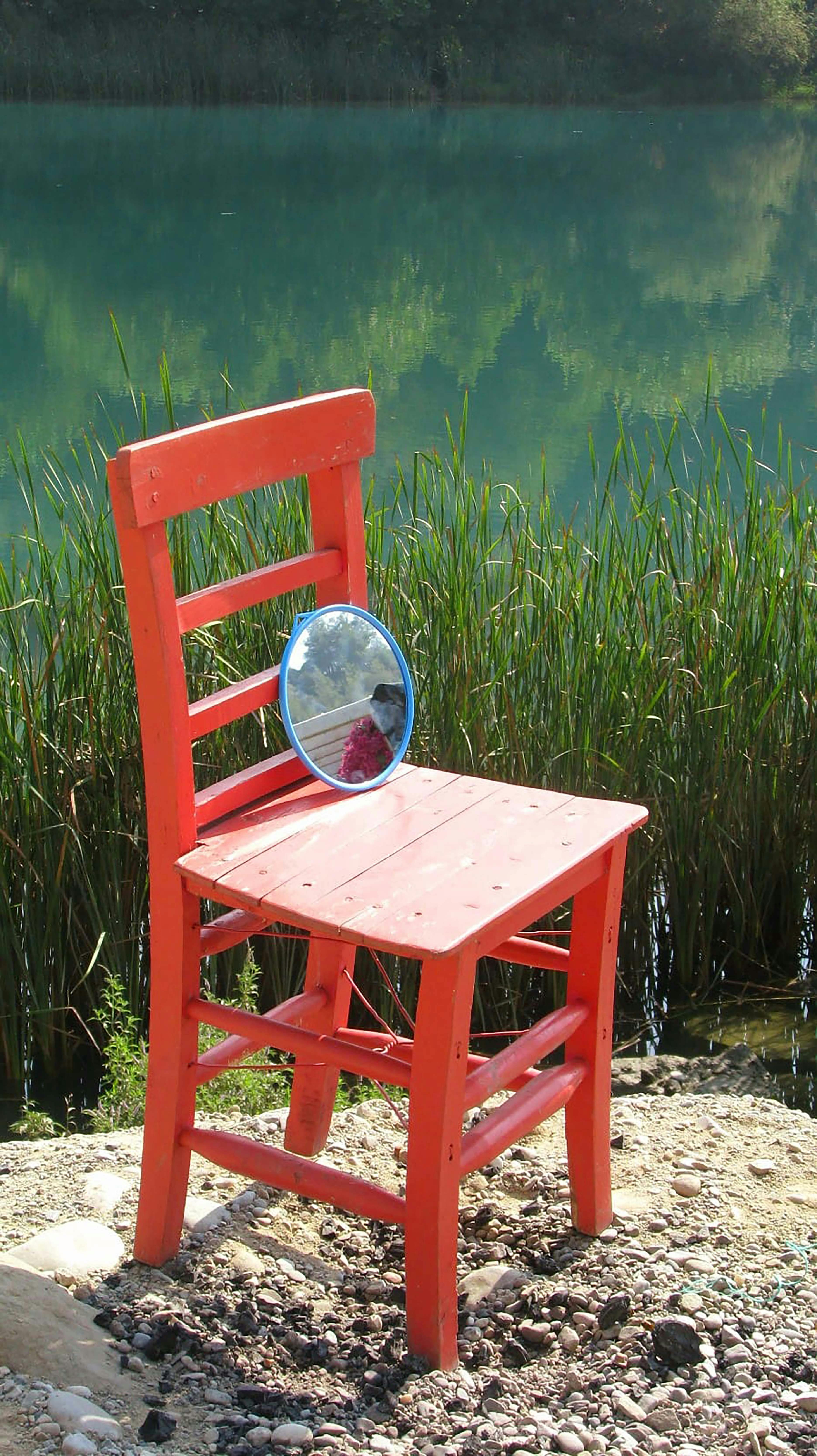 Mirror on Chair by River · Free Stock Photo