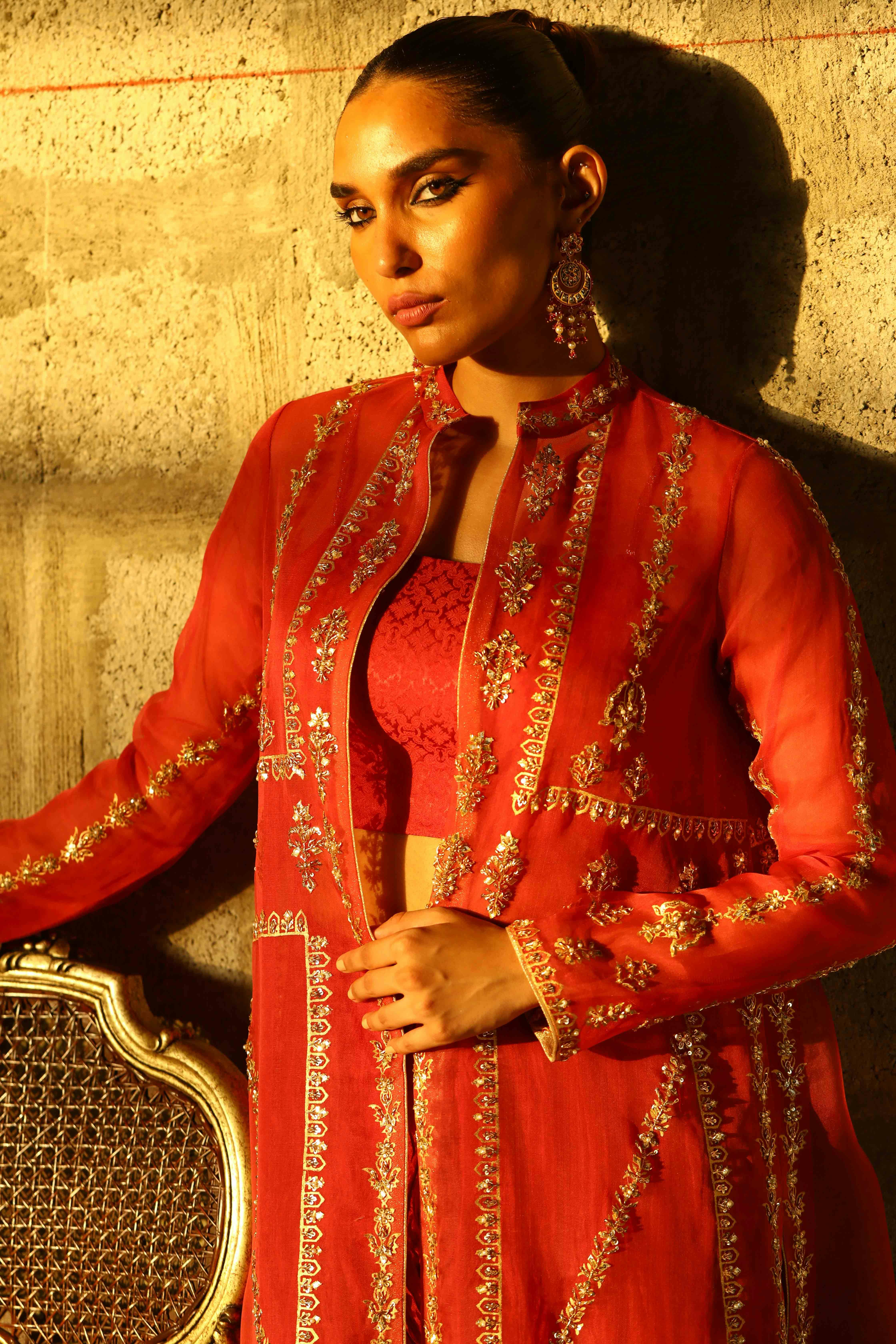 Brunette Woman in Red, Traditional Dress · Free Stock Photo