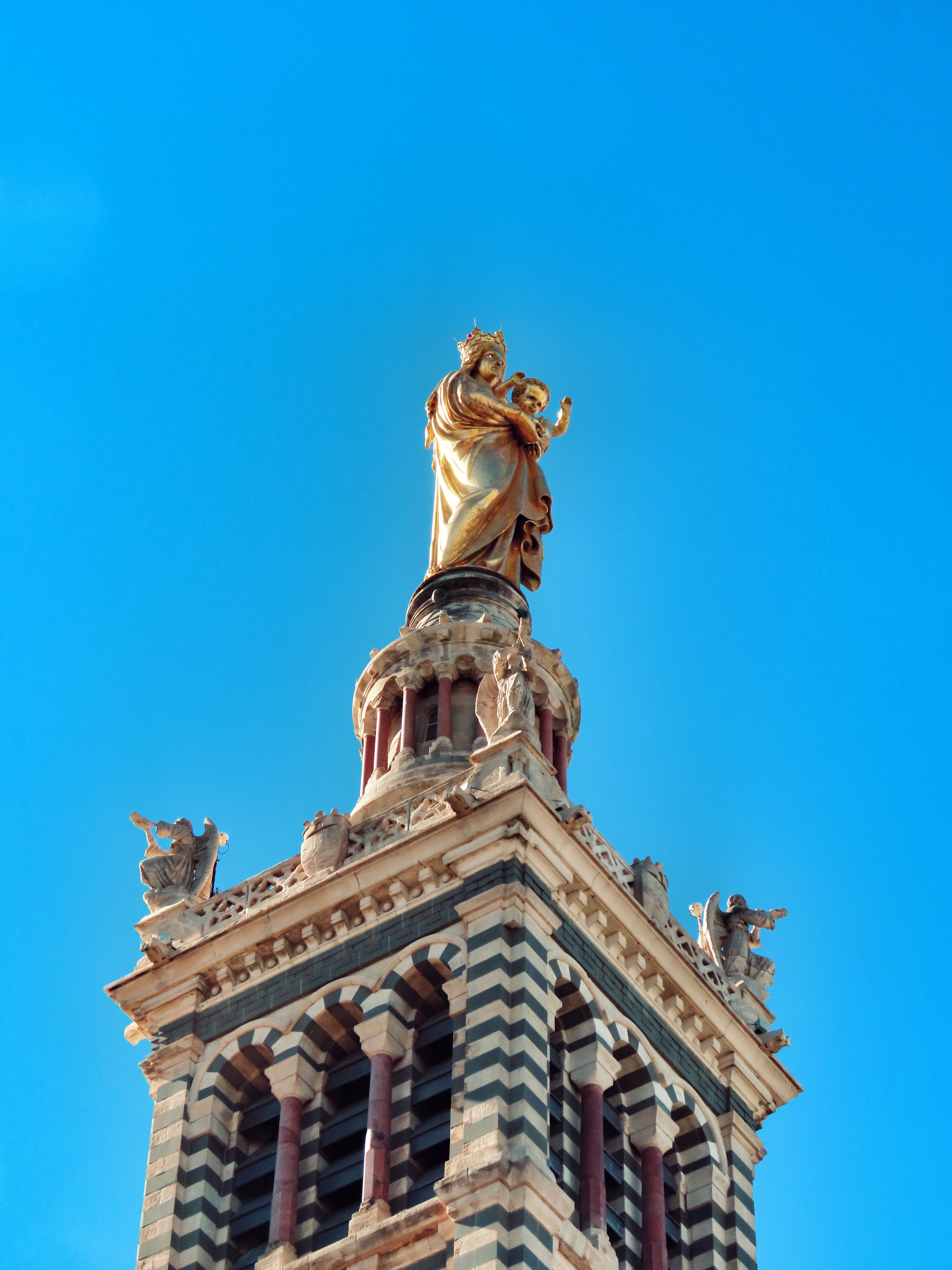 Notre-Dame De la Garde Basilica Roof Statues · Free Stock Photo
