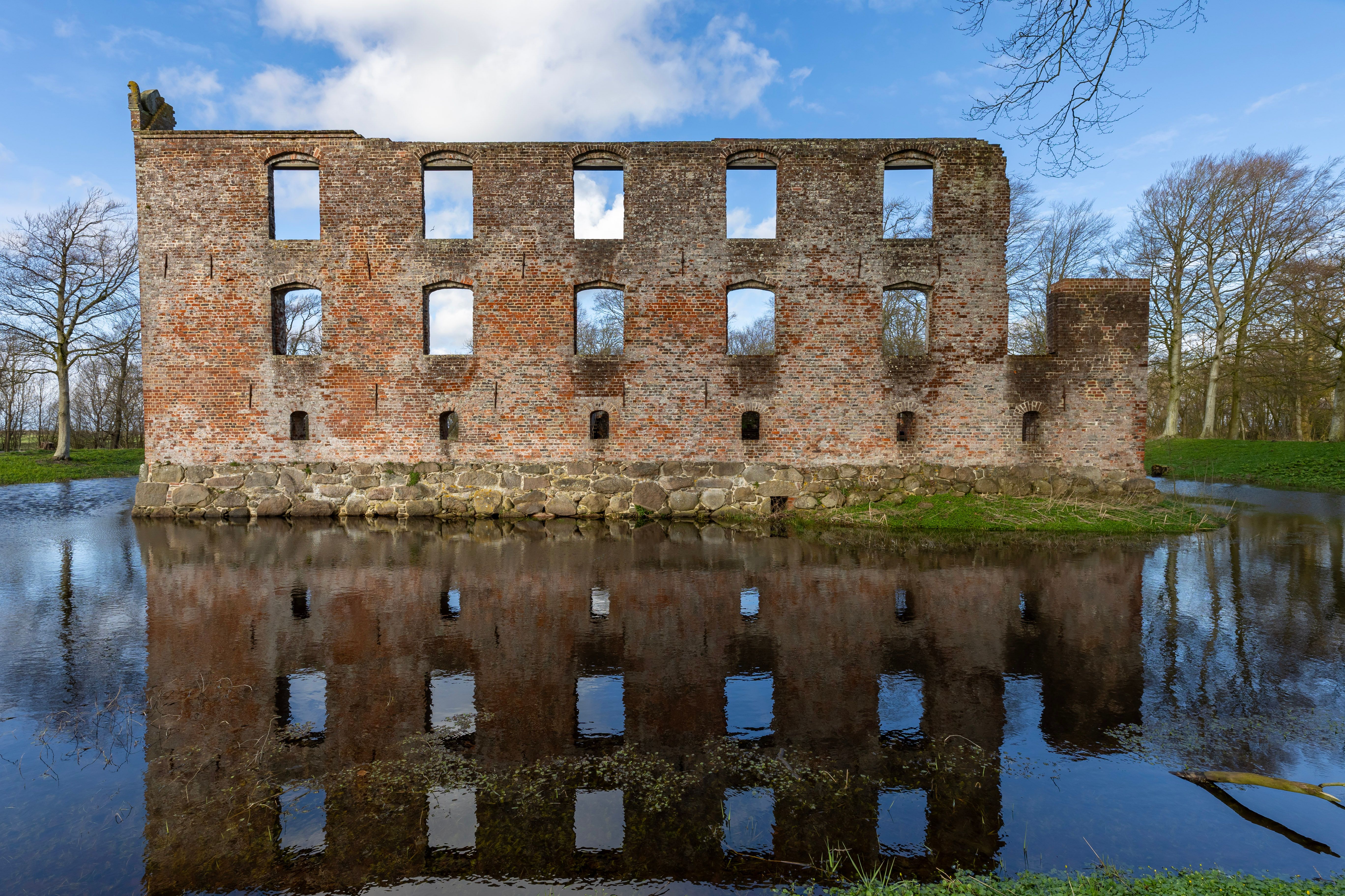 Trojborg Castle Ruins on Lake in Denmark · Free Stock Photo