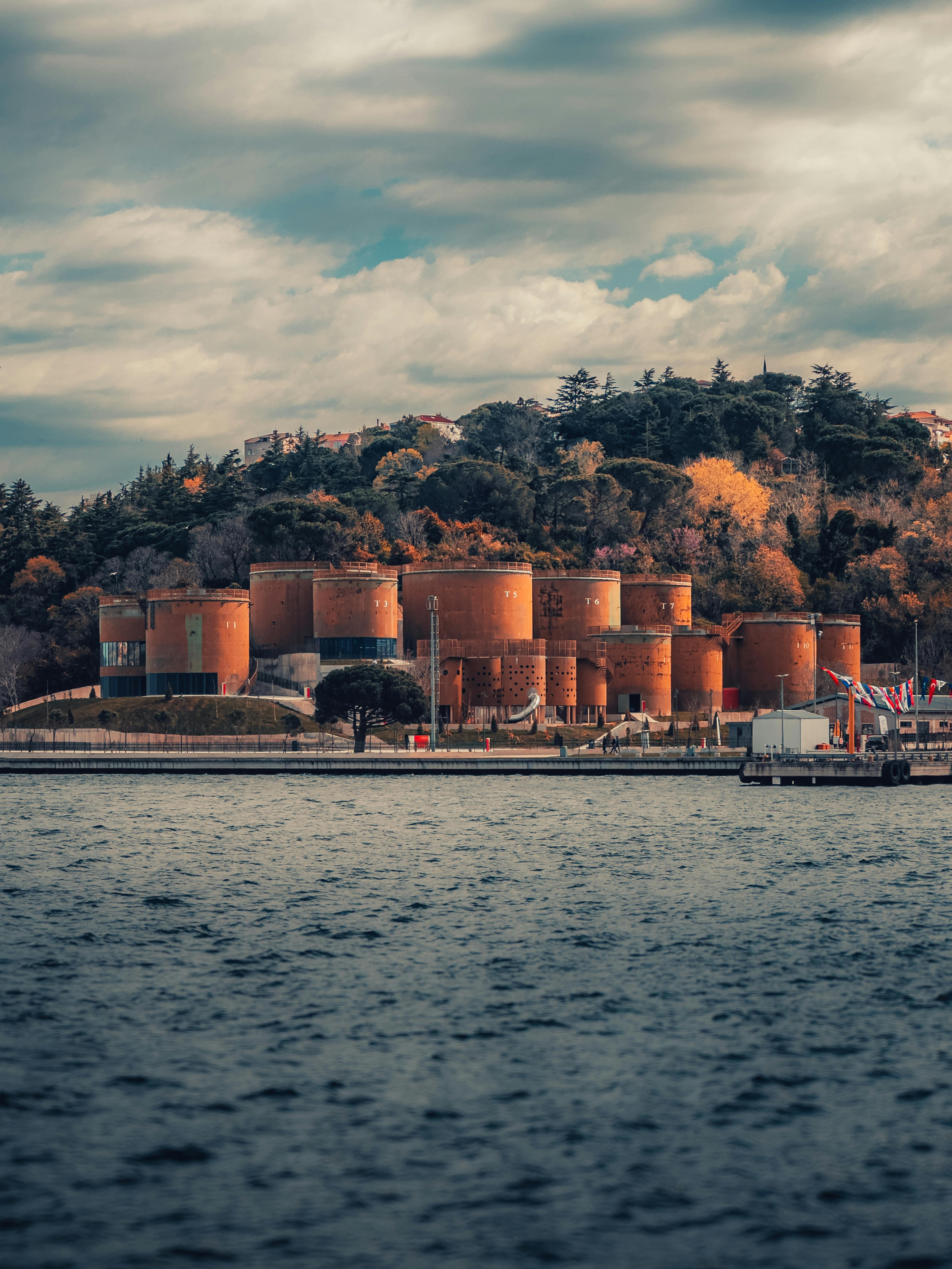 Tank Farm Hill and Sea · Free Stock Photo