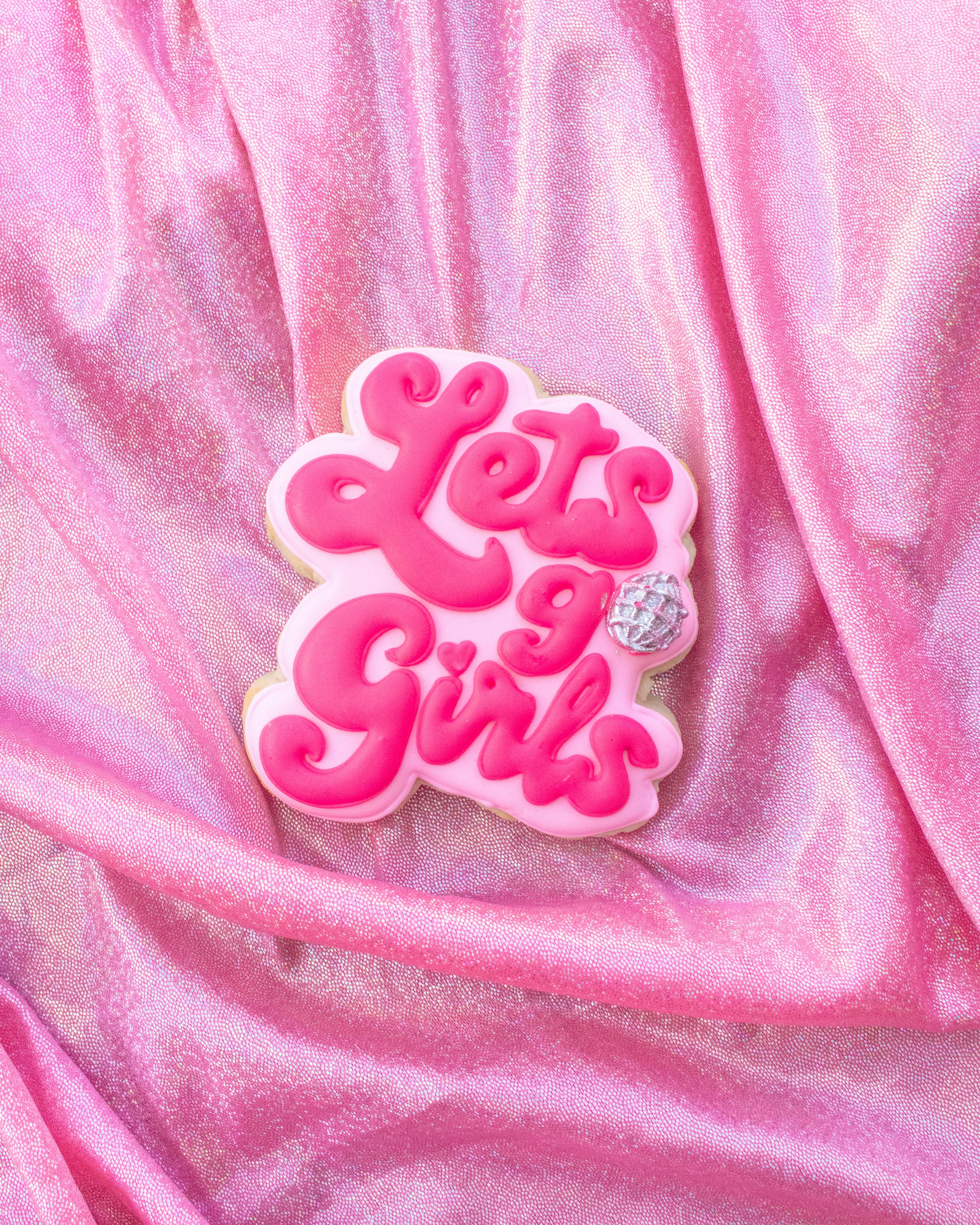 Pink Lets Go Girls Button · Free Stock Photo