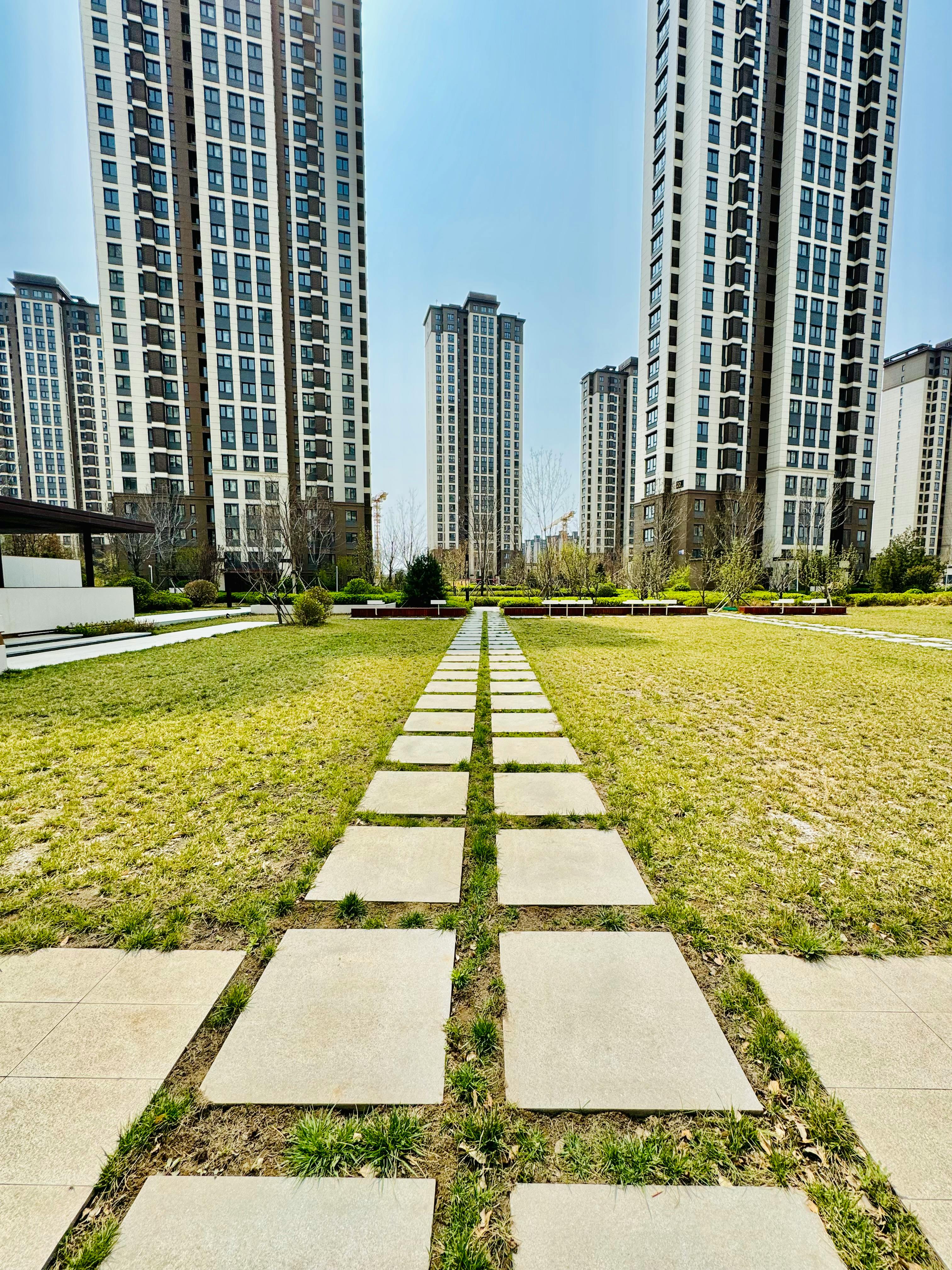 Paving Slabs on Grass in City Park · Free Stock Photo
