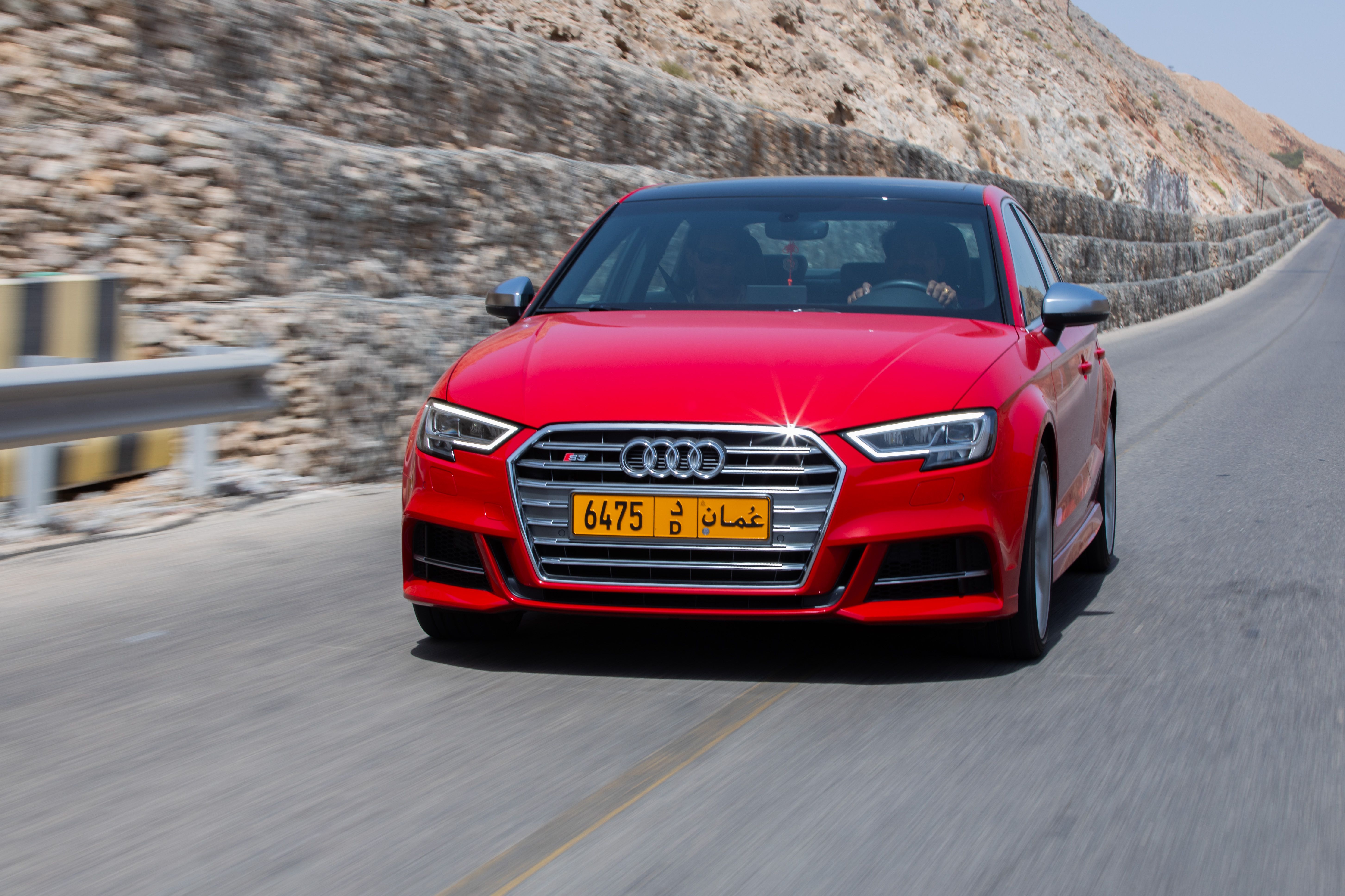 Red Audi S3 on Road in Oman · Free Stock Photo
