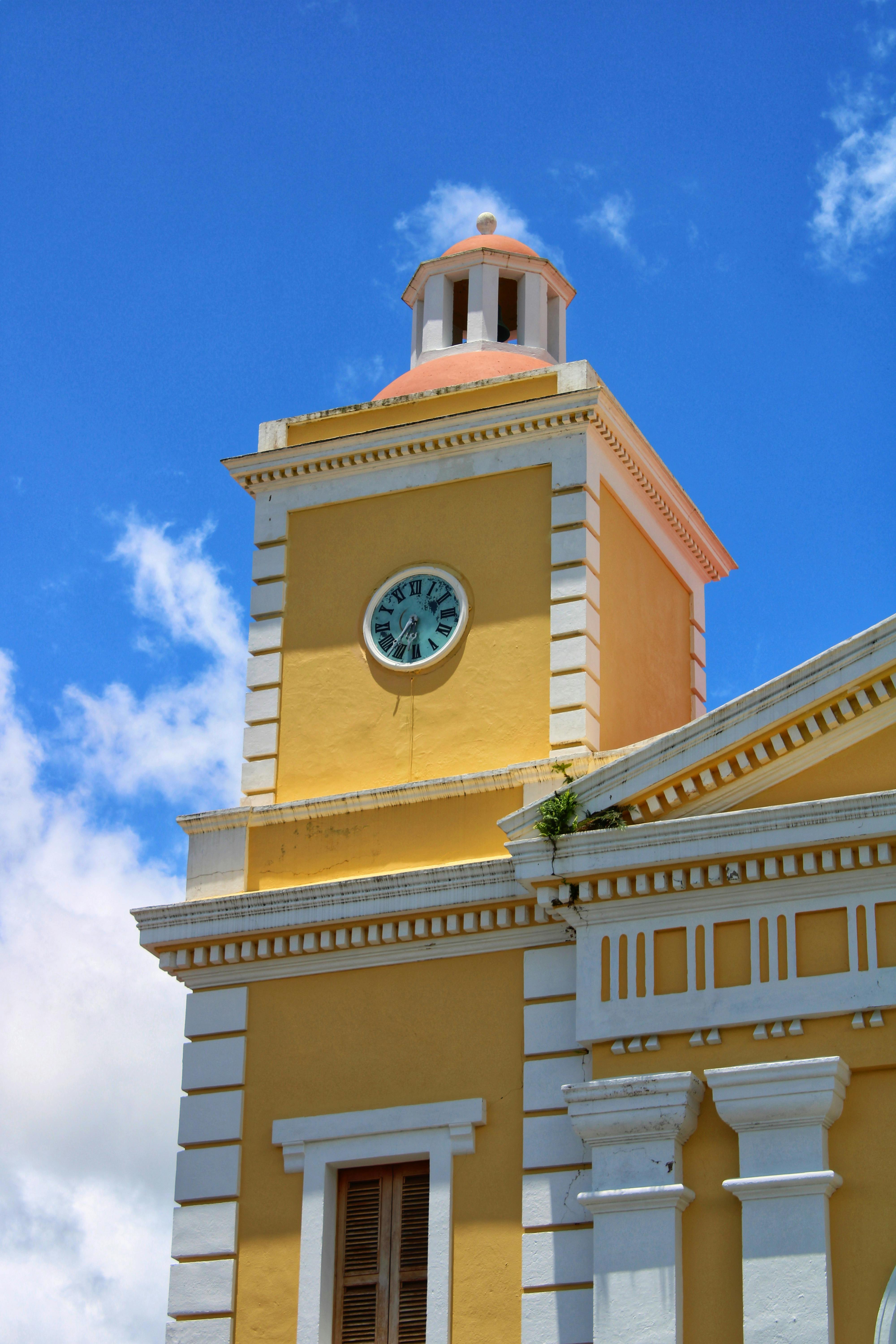 Yellow Clock Tower · Free Stock Photo