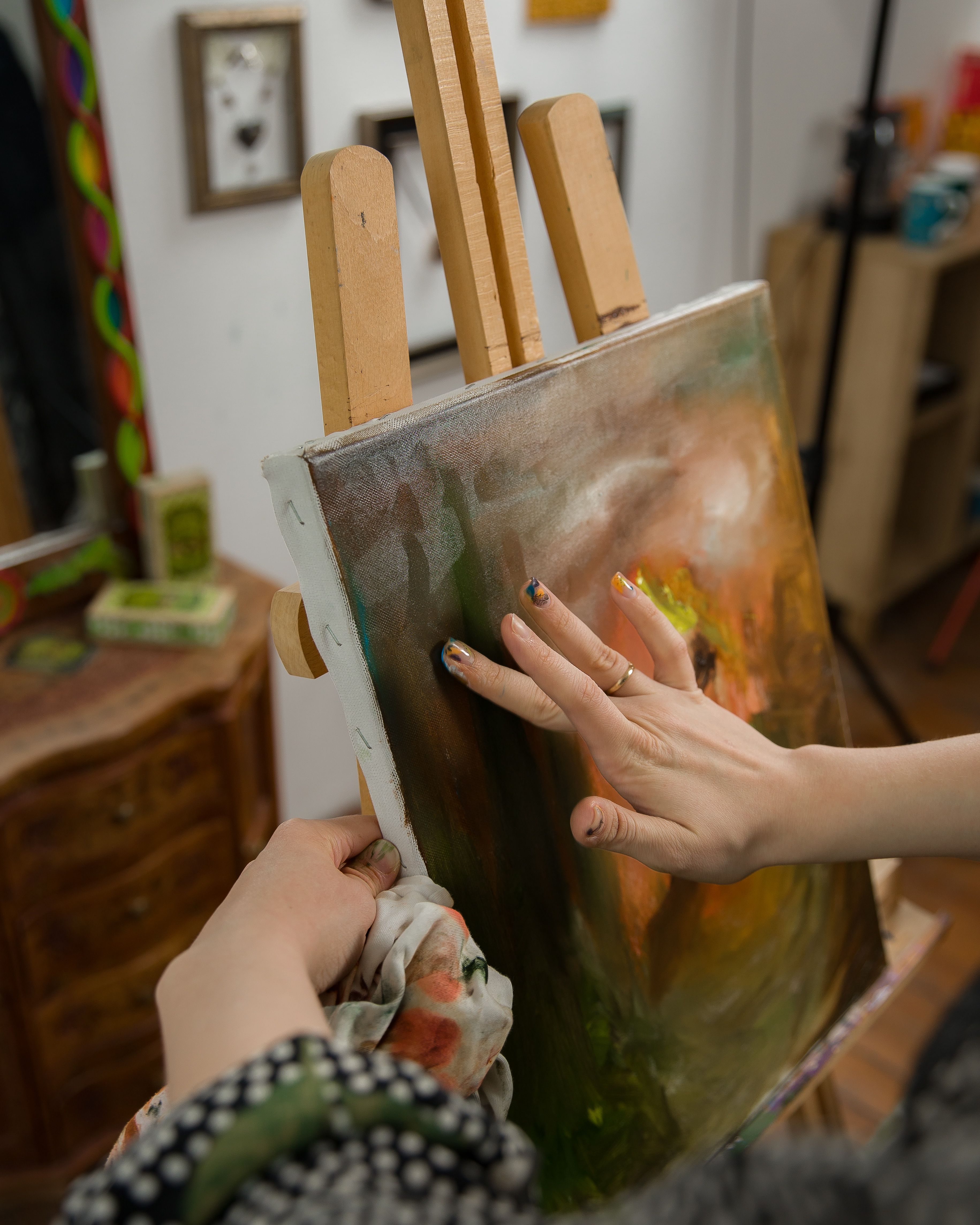 Woman Painting with Hand · Free Stock Photo