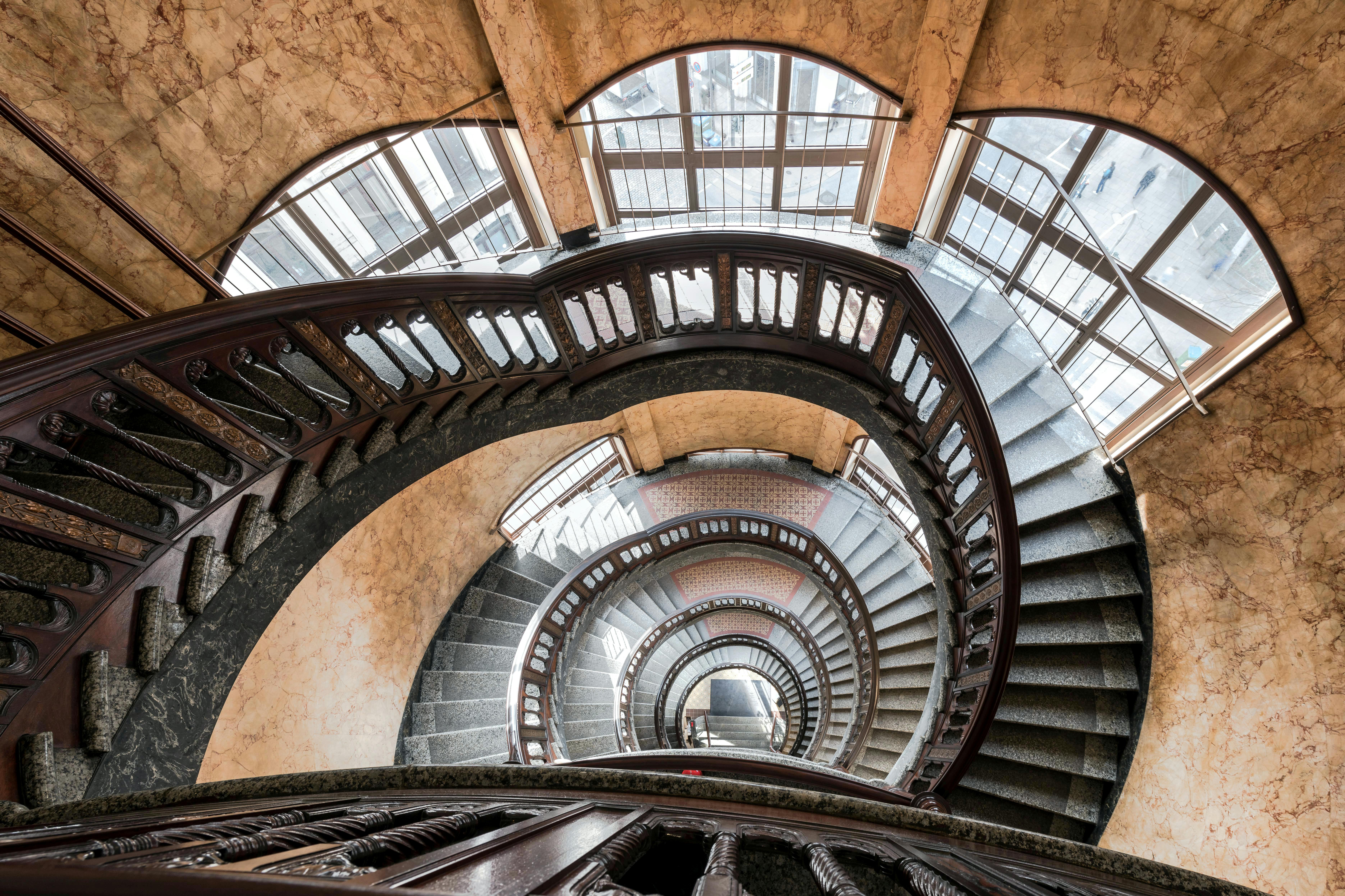 Spiral Wooden Staircase · Free Stock Photo