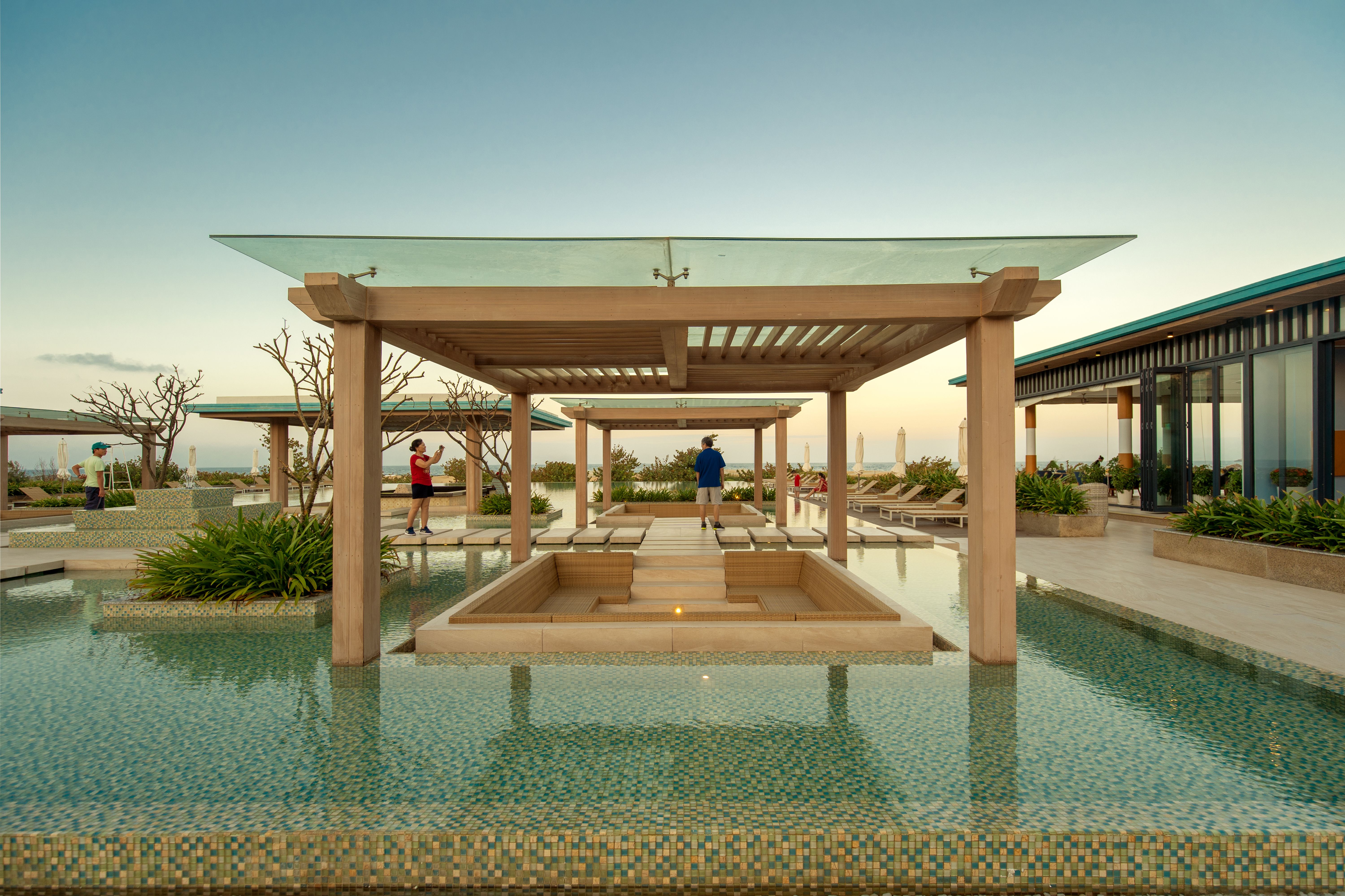 Tourists on the Footbridges of the Decorative Pools of the FLC Luxury ...